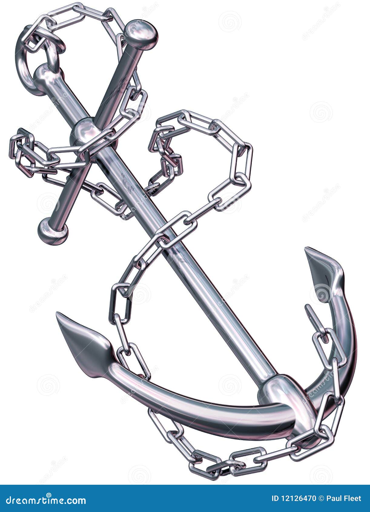 Modern anchor and chain stock illustration. Illustration of chain ...