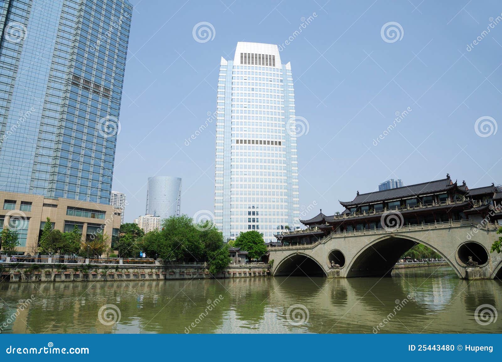 Modern and Ancient Building in Chengdu Stock Photo - Image of central ...
