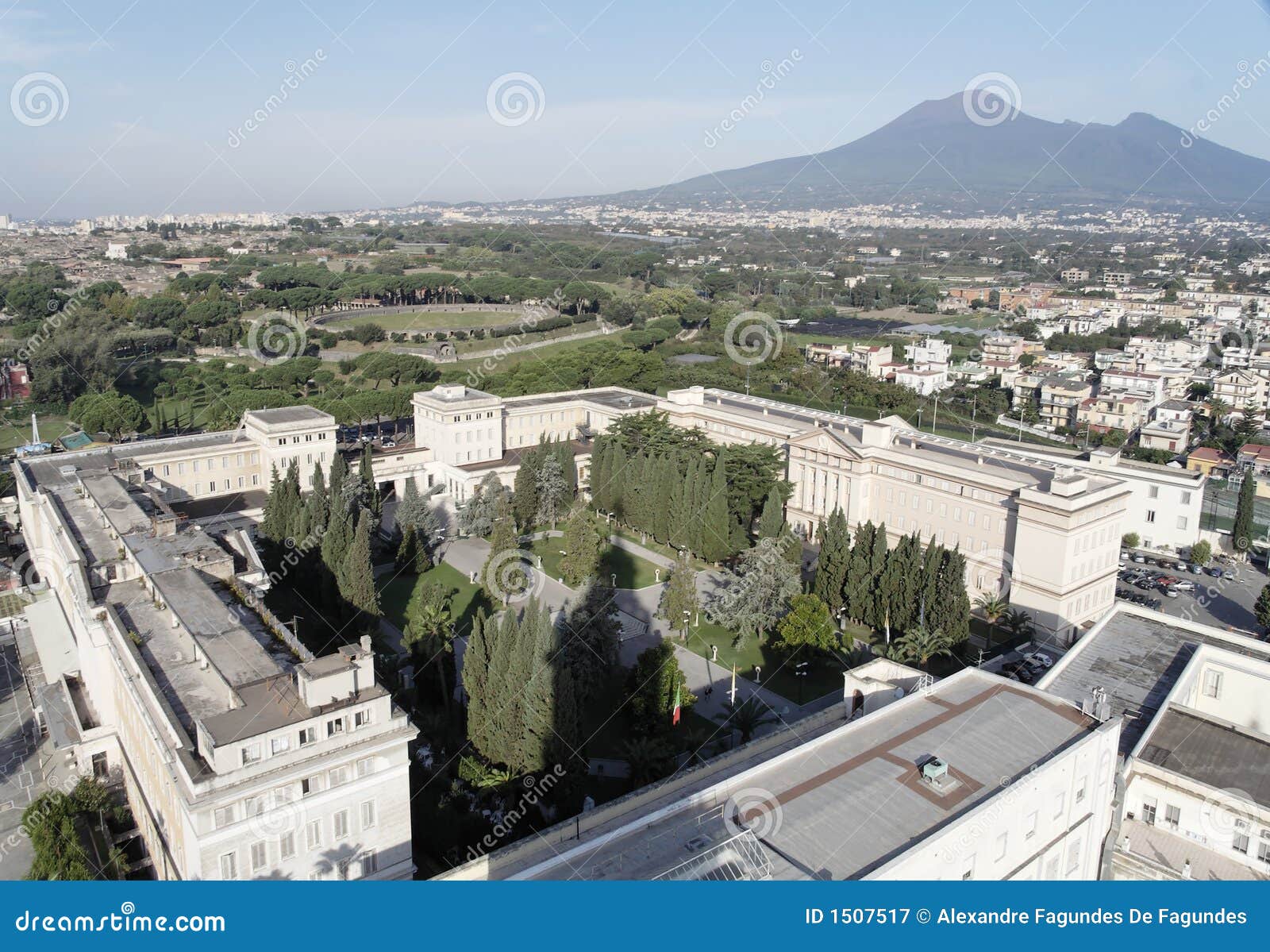 Modern and Ancient Pompeii and the Vesuvio Stock Image - Image of ...