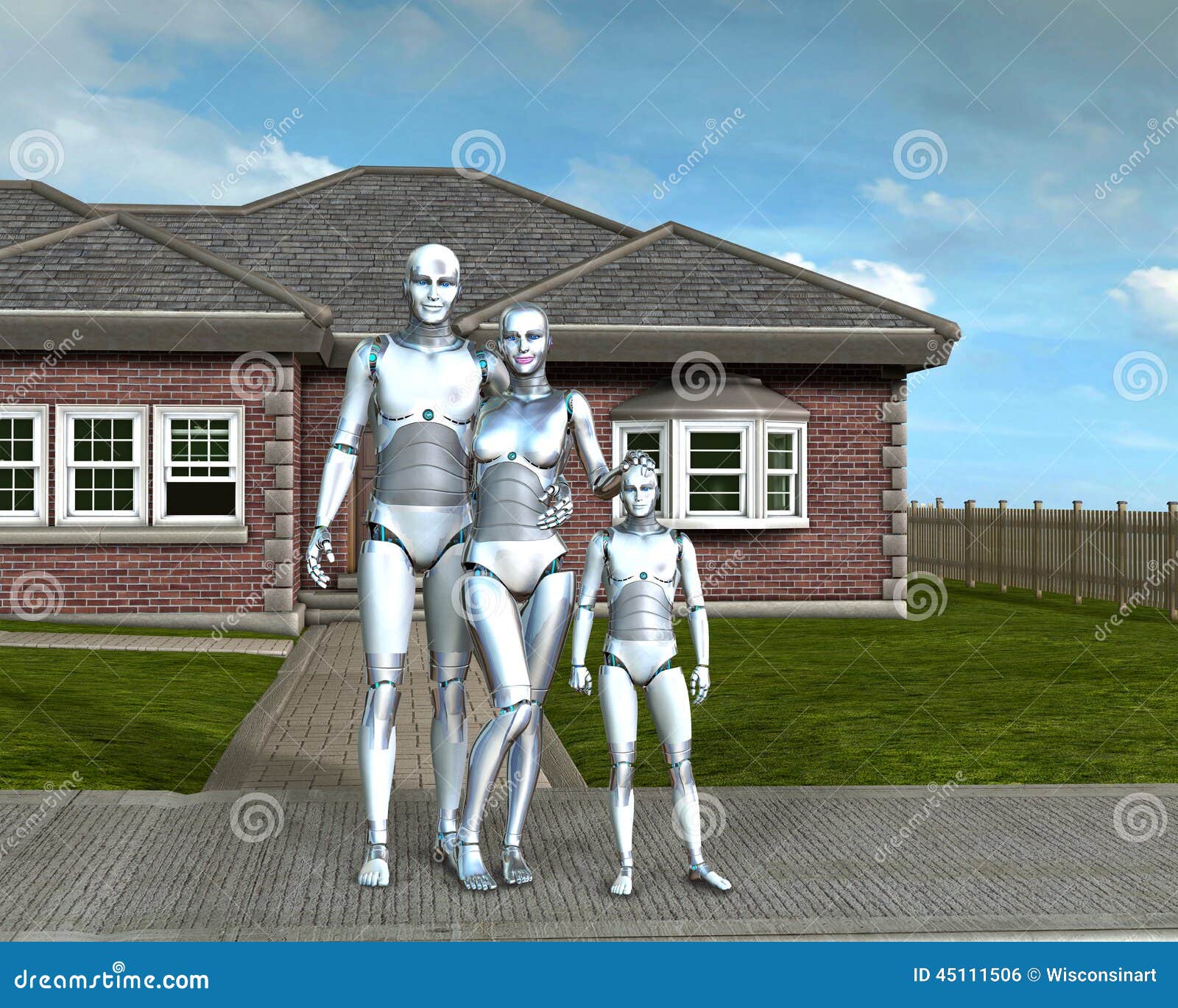 Modern Android Robot Character Artificial Intelligence Isolated On ... Modern Android Robot Character Artificial Intelligence Isolated On ...