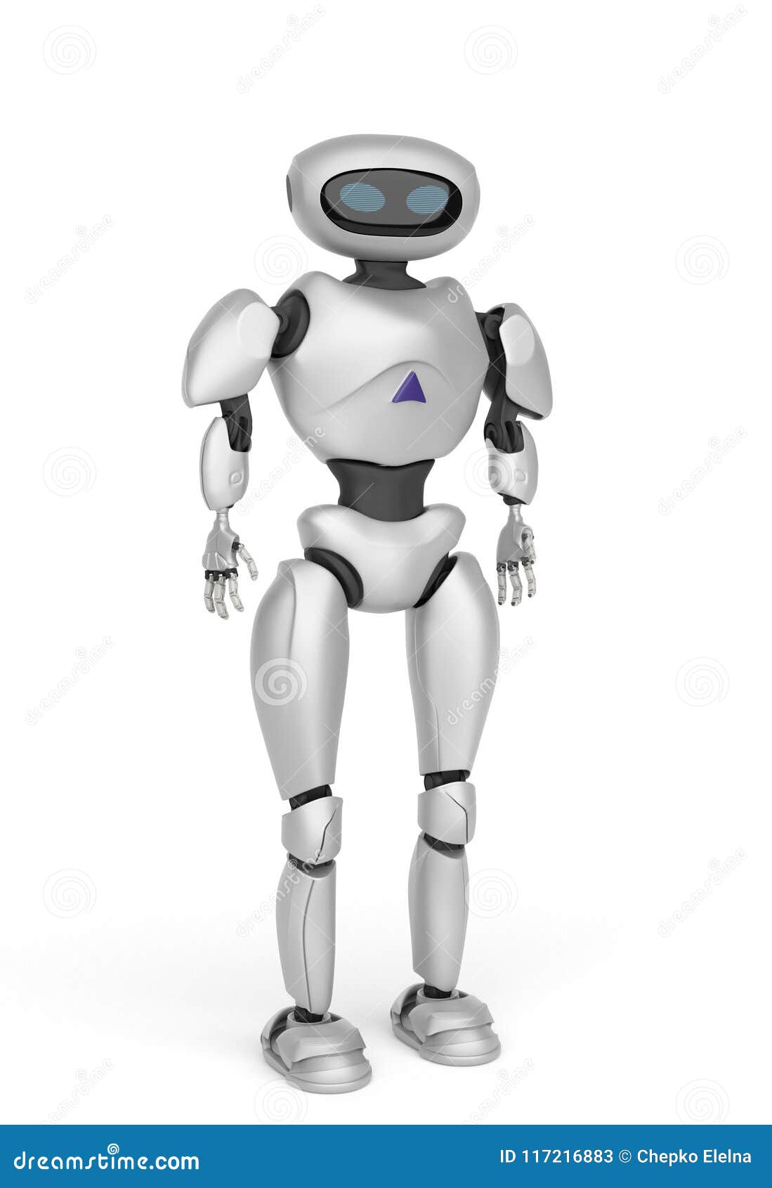 Modern Android Robot Character Artificial Intelligence Isolated On ...
