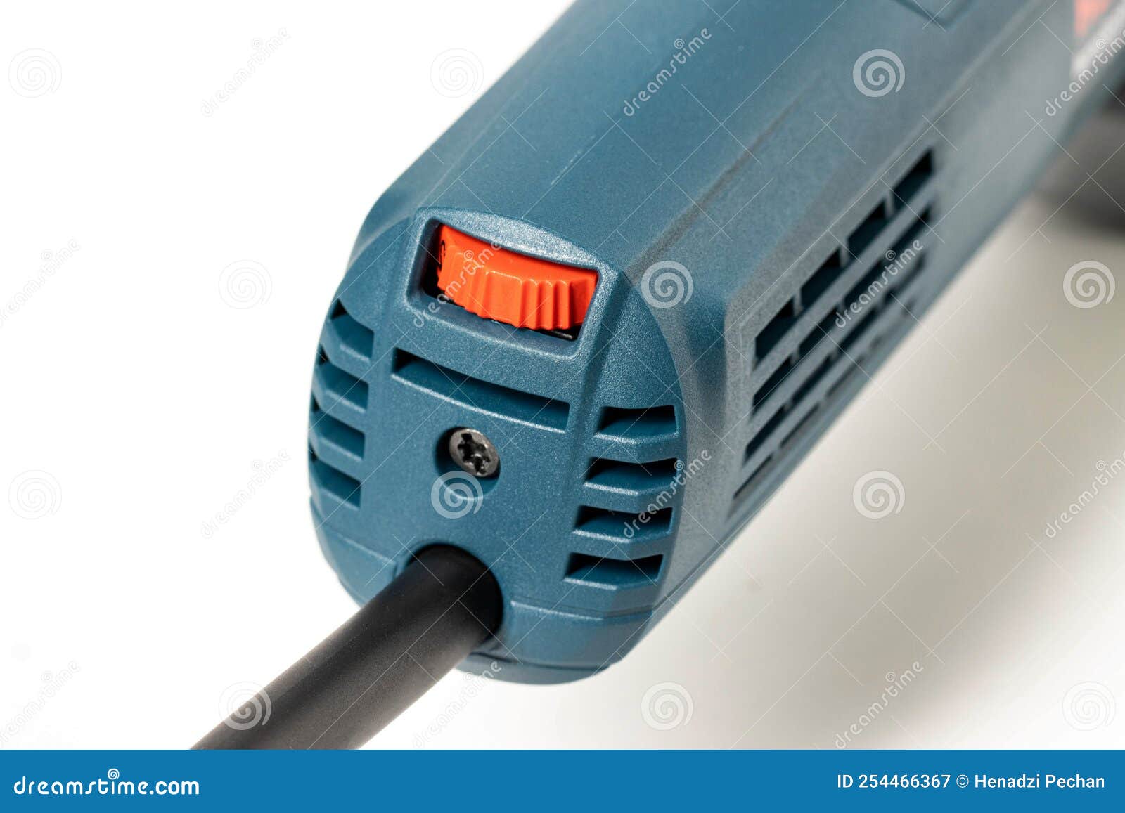 Modern Angle Grinder with Adjustable Idle Speed Per Minute. Close-up ...