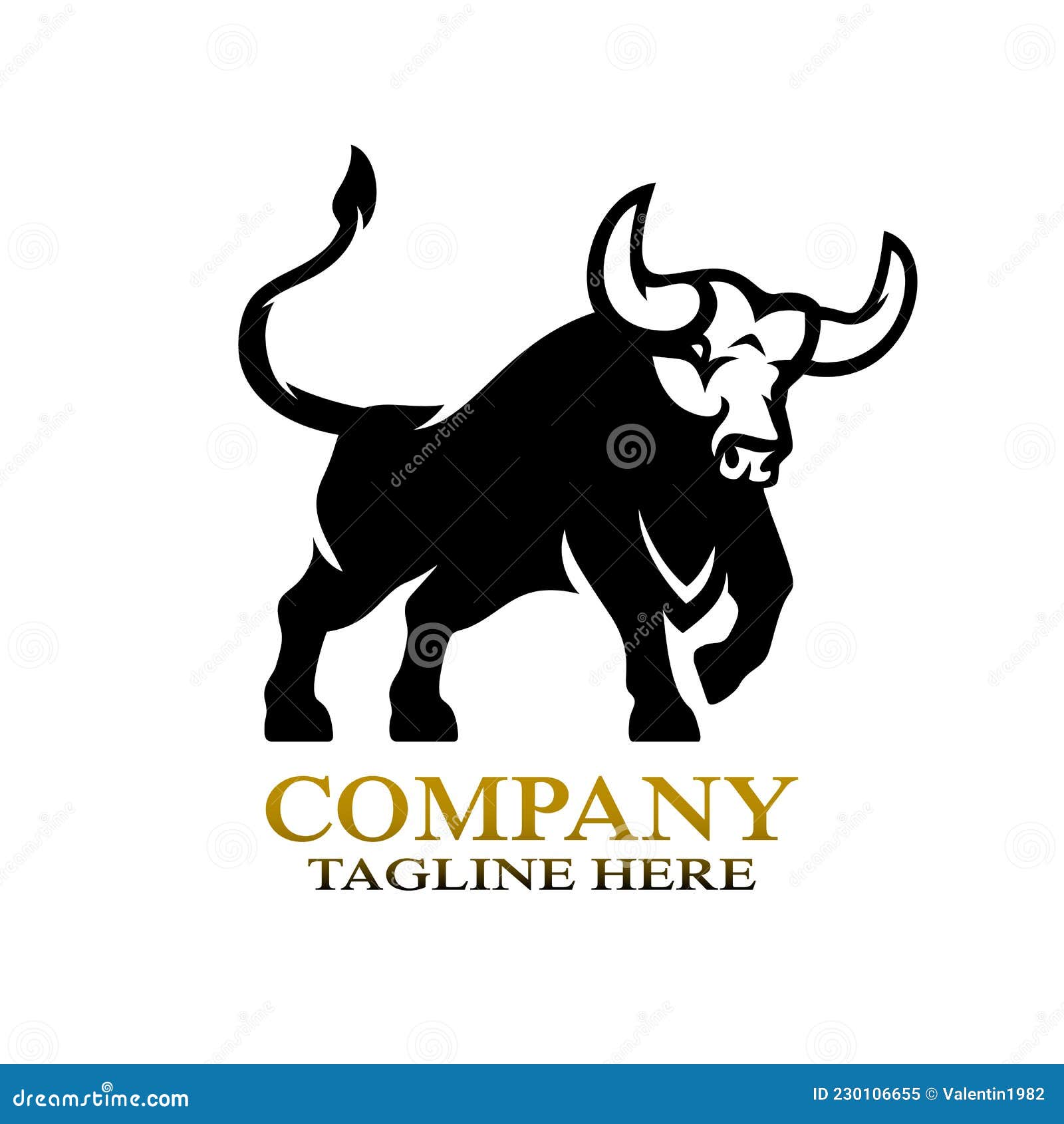 Modern angry bull logo. stock vector. Illustration of sign - 230106655