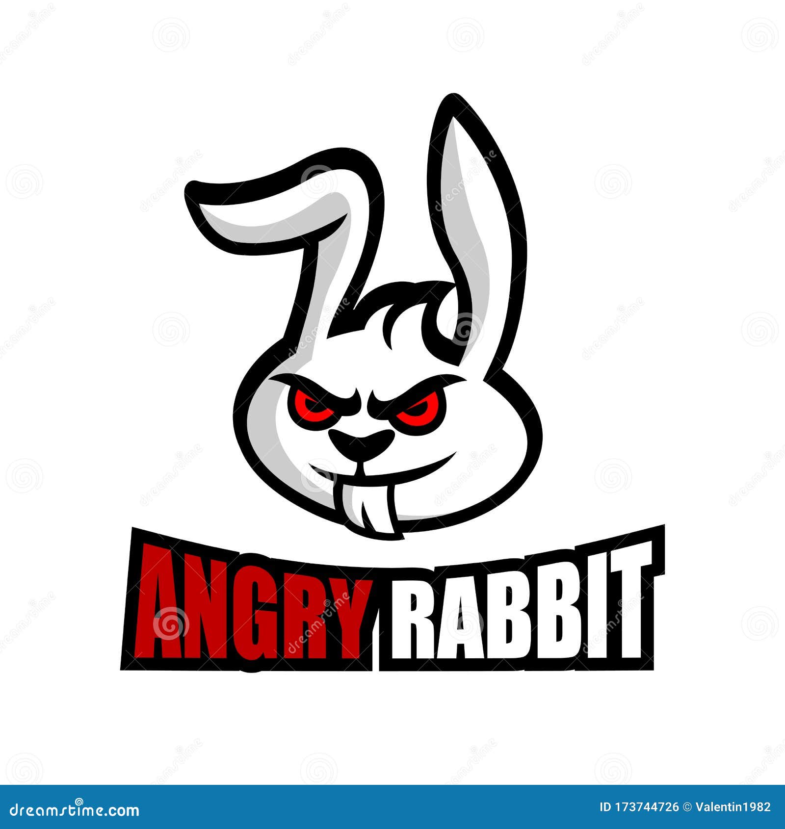 Angry Rabbit. Easter Bunny Vector Illustration Cartoon Character ...