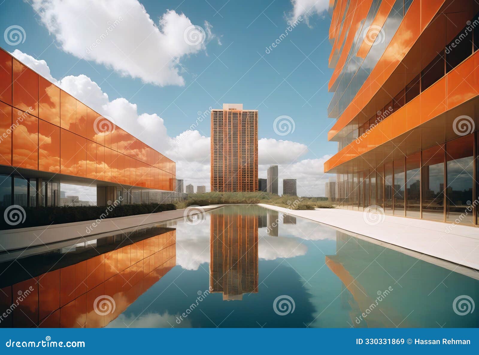 A Modern, Angular Building with a Reflective Glass Facade Stock ...