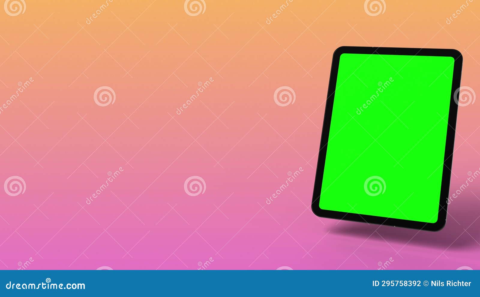 Modern, Animated Tablet with Green Screen on Display. Stock Footage ...