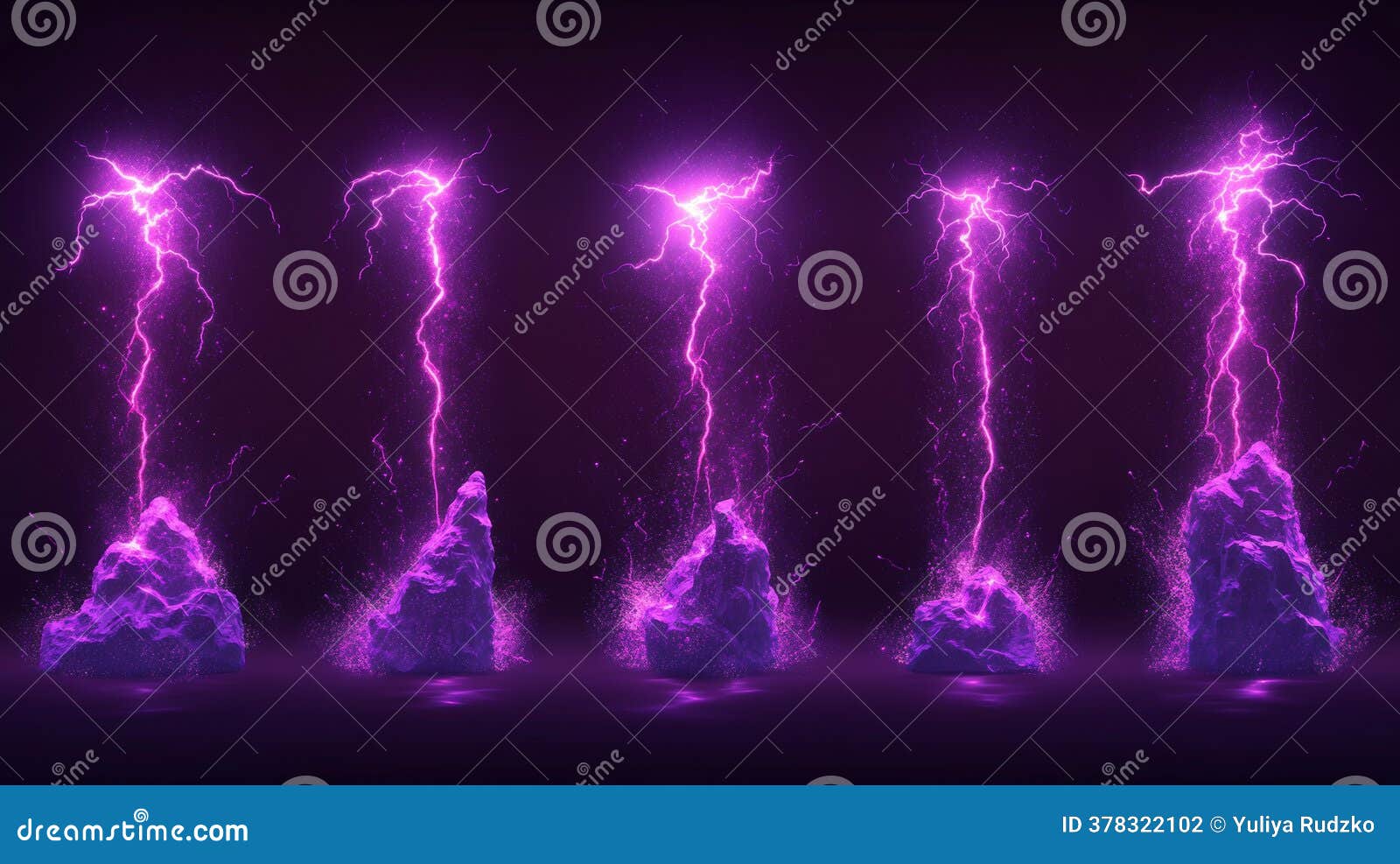 An Animation Sprite Sheet With A Realistic Purple Electric Eruption At ...