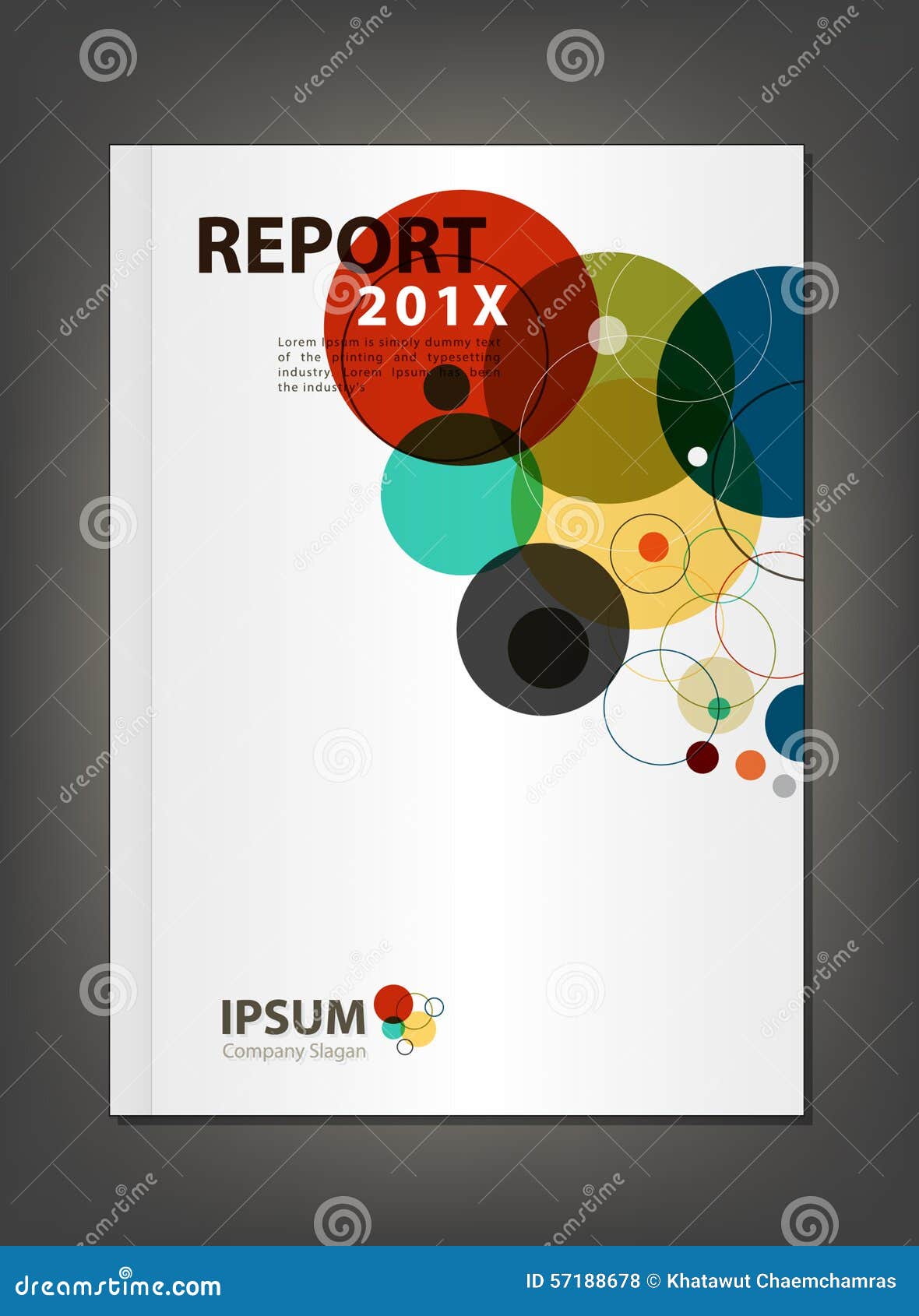 Modern Annual Report Cover Design Vector Geometric Spectrum Them Stock ...