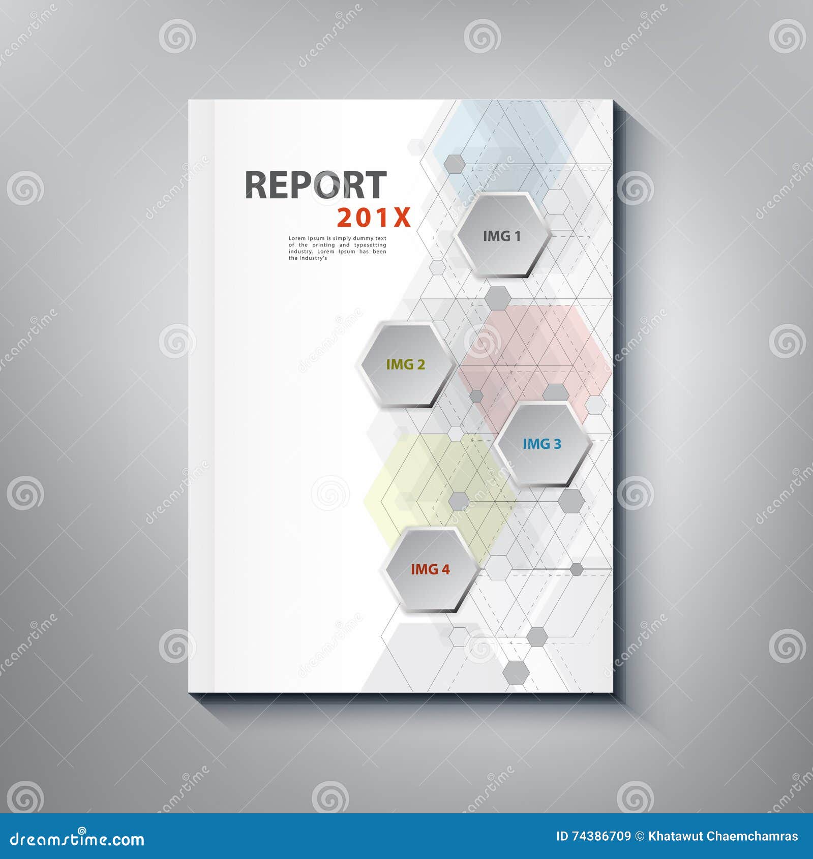 Modern Annual Report Cover Design Vector Geometric Theme Stock Vector ...
