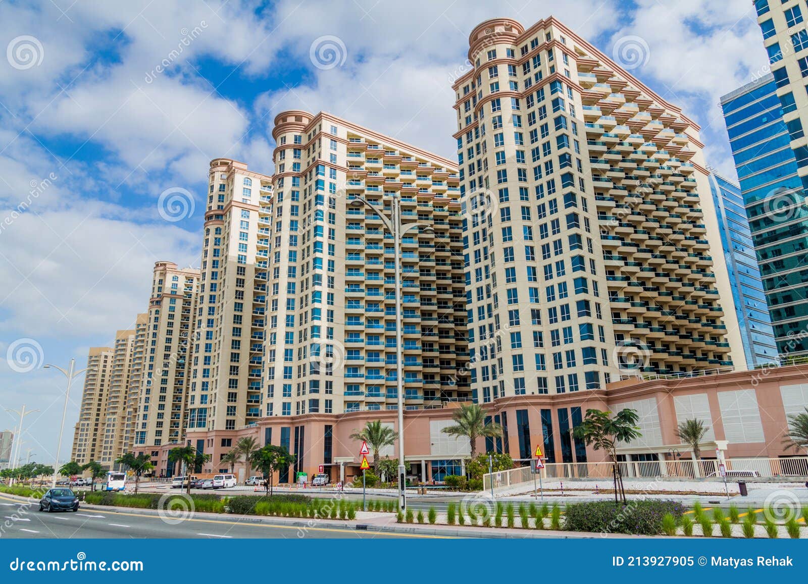 Modern Apartment Blocks in Dubai, U Stock Image - Image of exterior ...