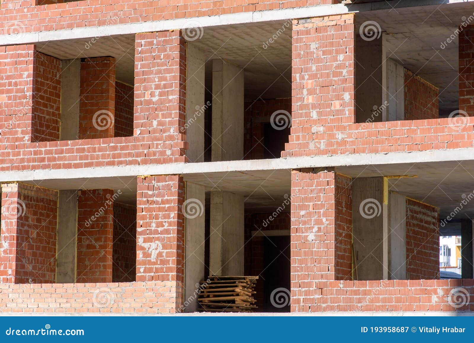 Modern Apartment Building during Construction Stock Image - Image of ...
