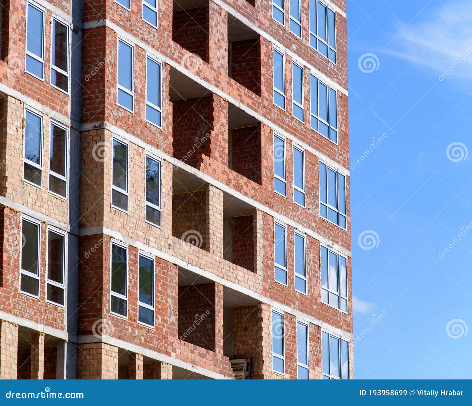 Modern Apartment Building during Construction Stock Image - Image of ...