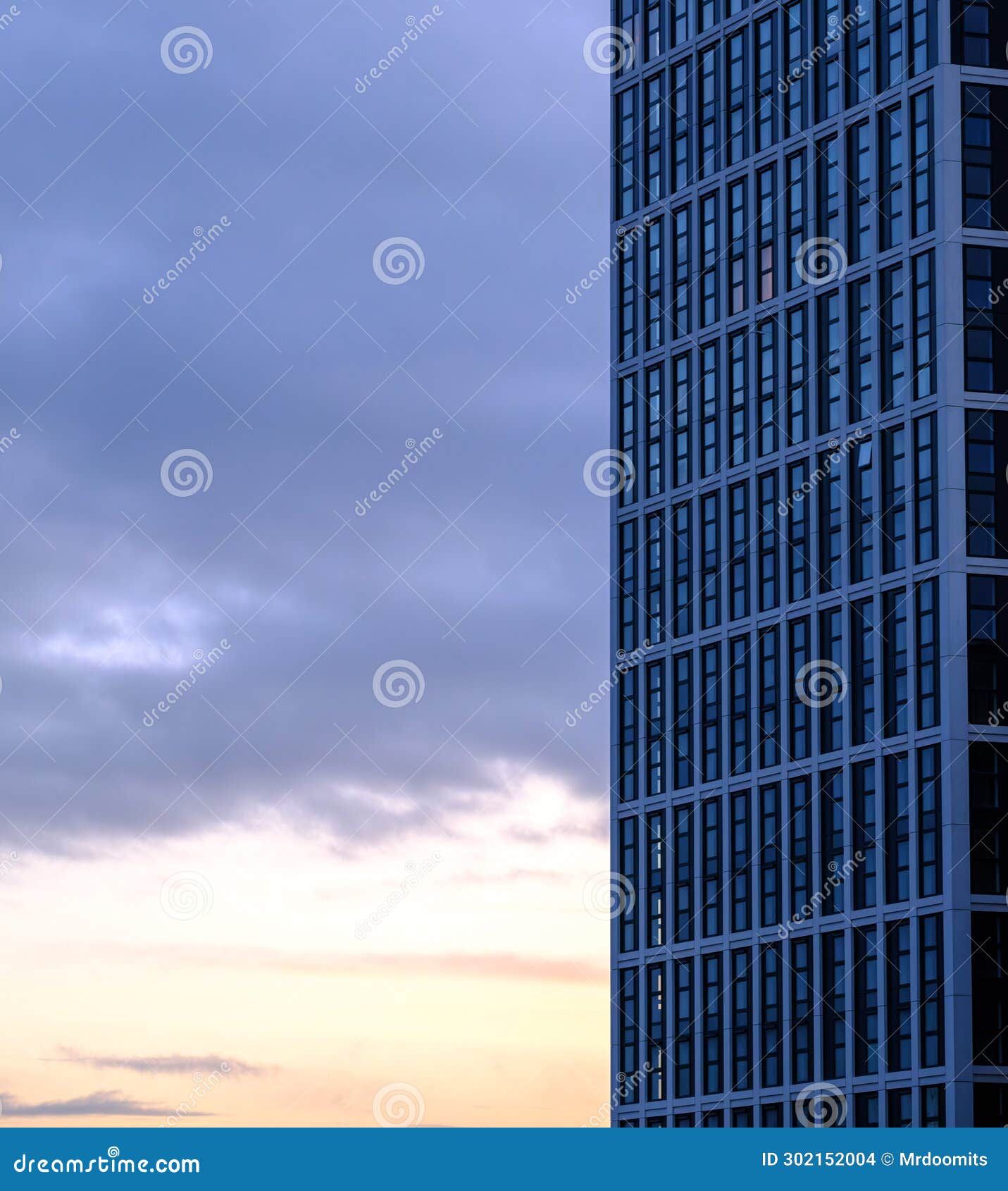 Modern Apartment Building at Dusk Stock Photo - Image of financial ...