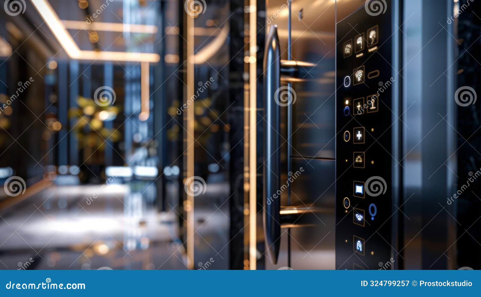 Modern Apartment Building Elevator Control Panel Stock Image - Image of ...