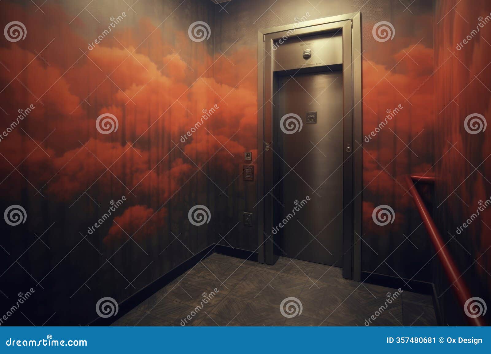A Modern Apartment Building Elevator Lobby Featuring. the Wall Design ...