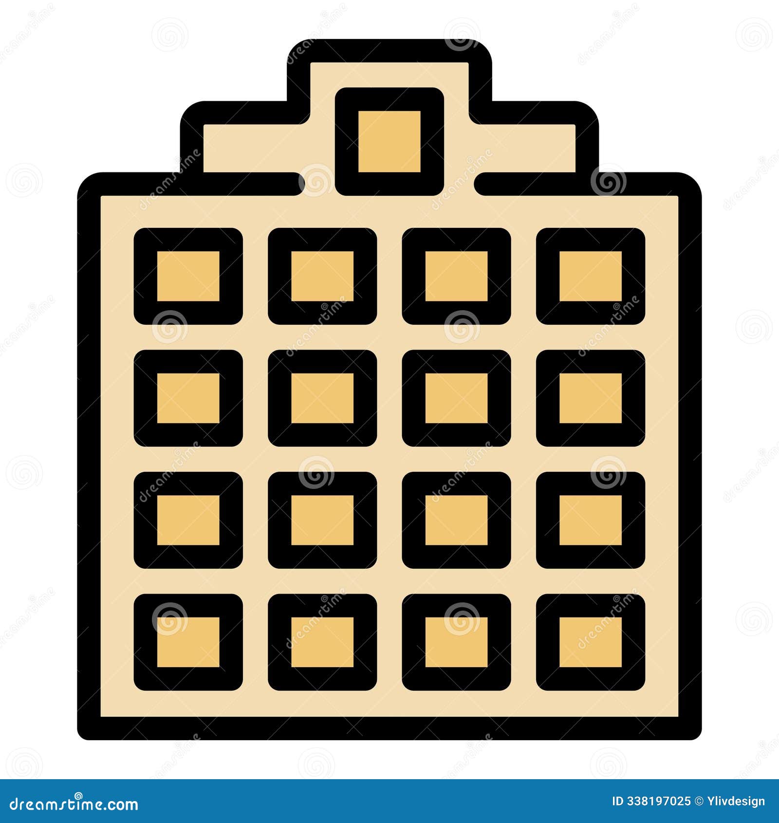 Modern Apartment Building Facade with Square Windows Icon Stock ...