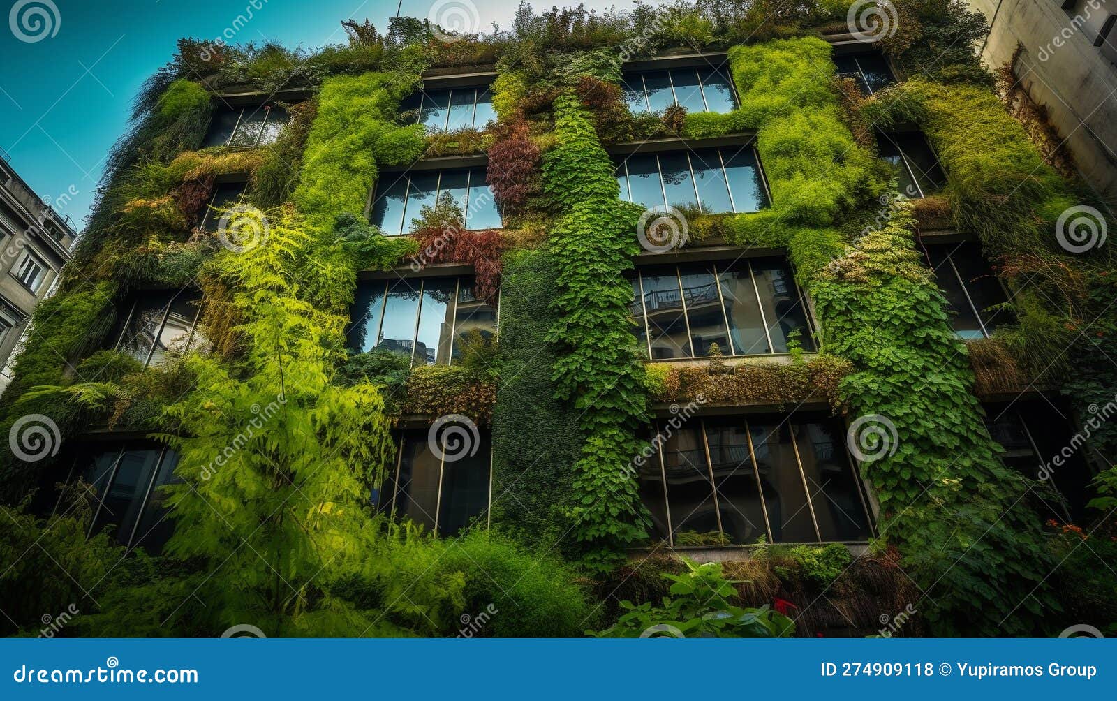 Modern Apartment Building Features Green Facade Design Generated by AI ...