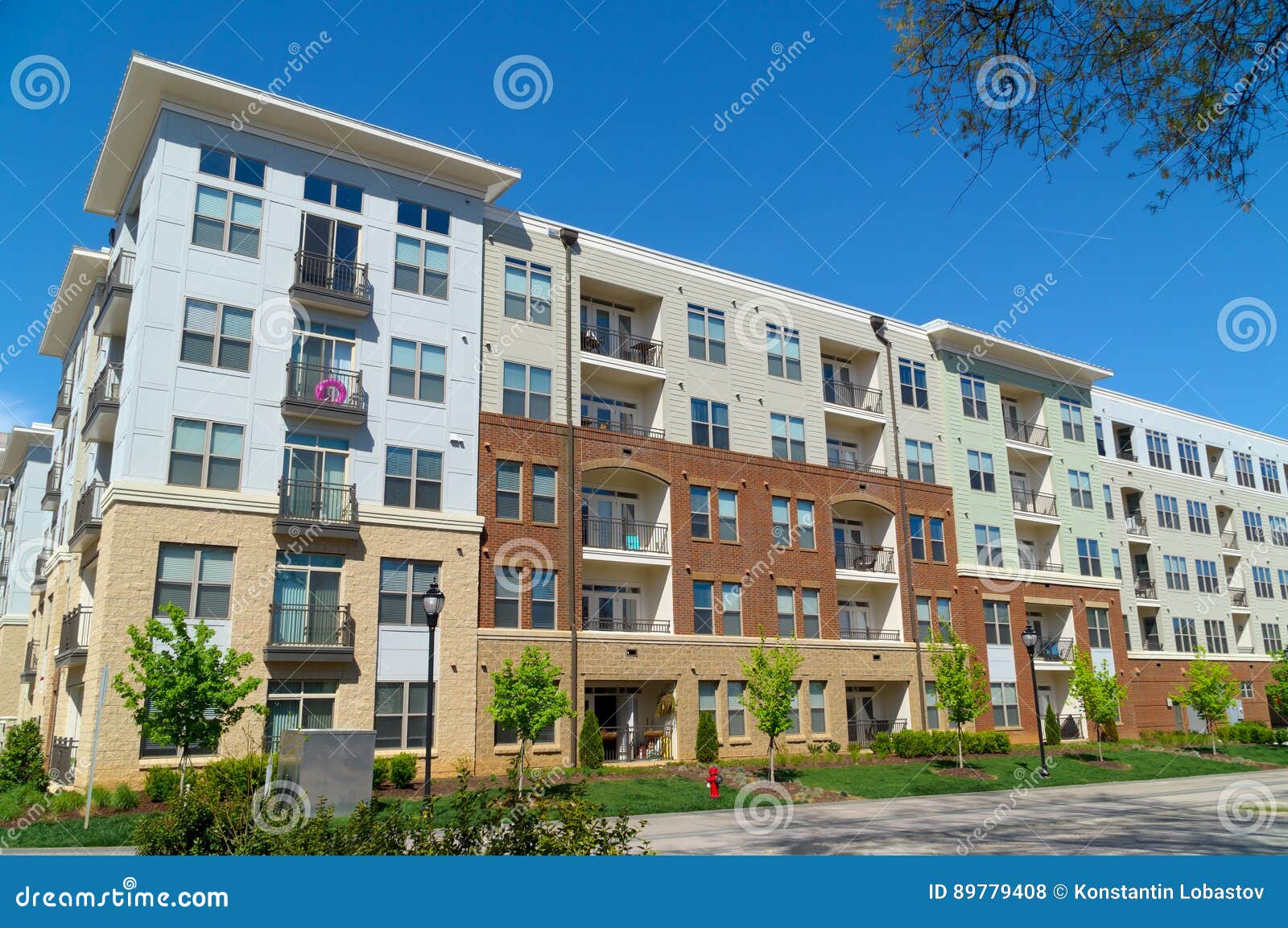 Modern apartment building stock photo. Image of building - 89779408
