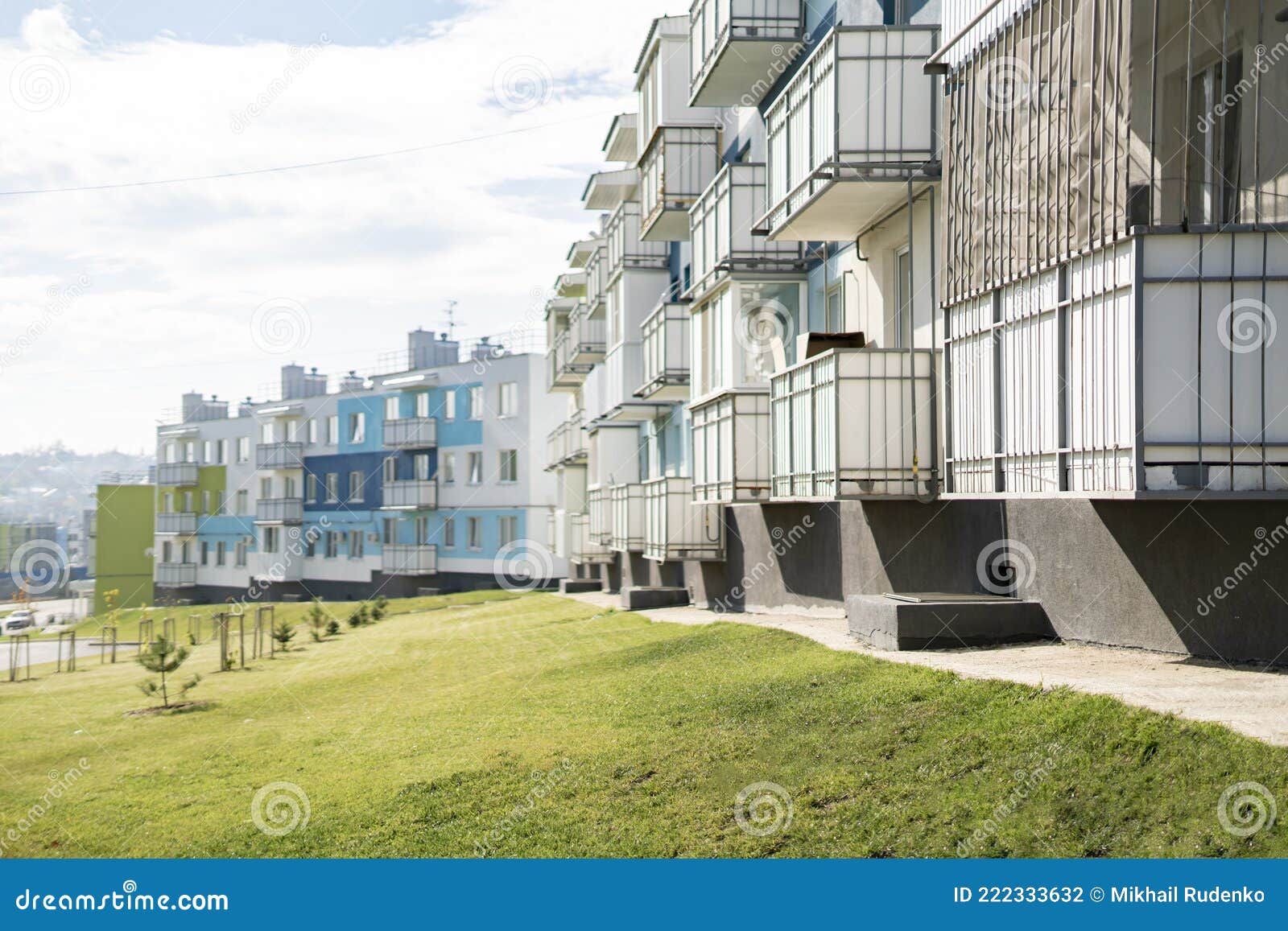 Modern Apartment Buildings Block of Flat, the District, Yard, Quater ...
