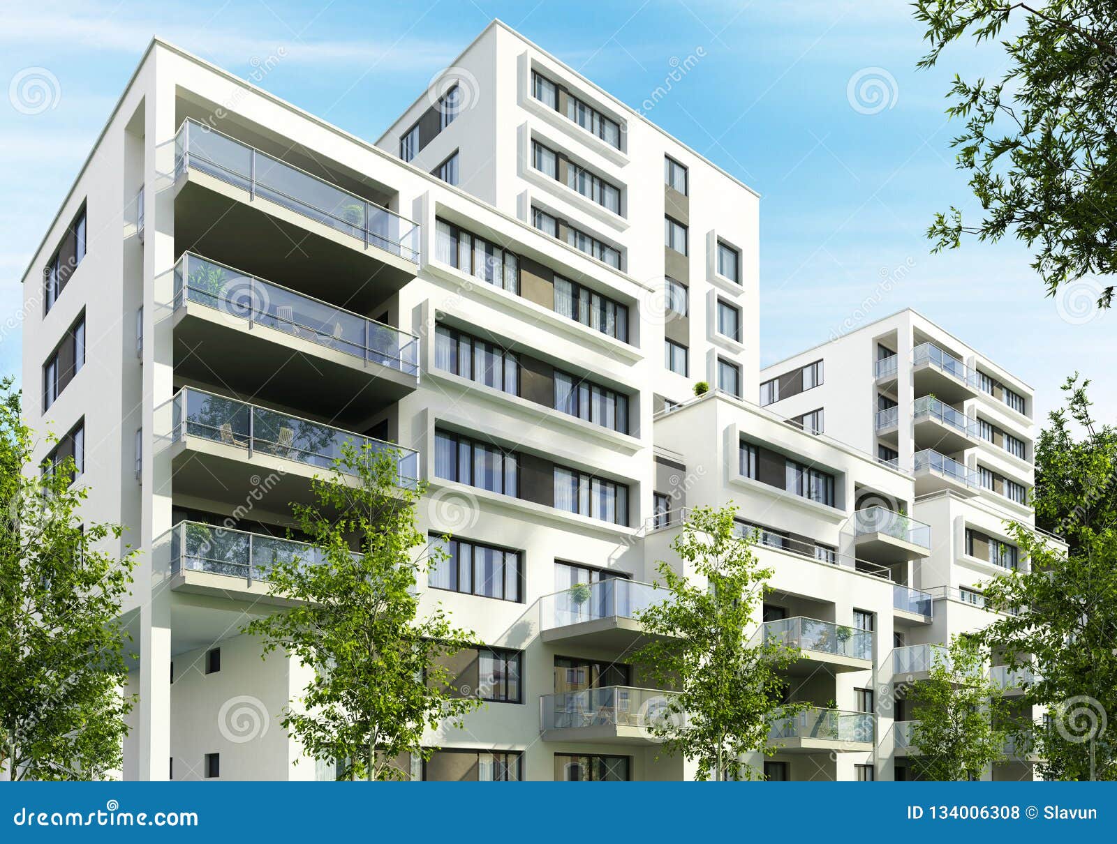 Modern Apartment Buildings in the City Stock Photo - Image of lifestyle ...