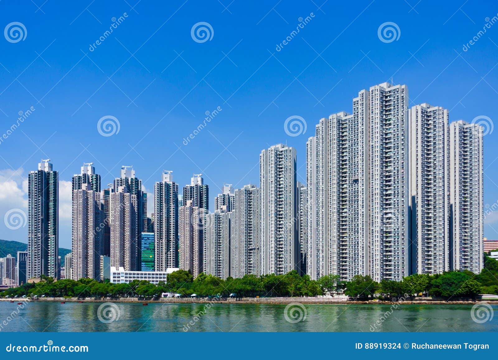 Modern Apartment Buildings on the Waterfront Site Stock Photo - Image ...