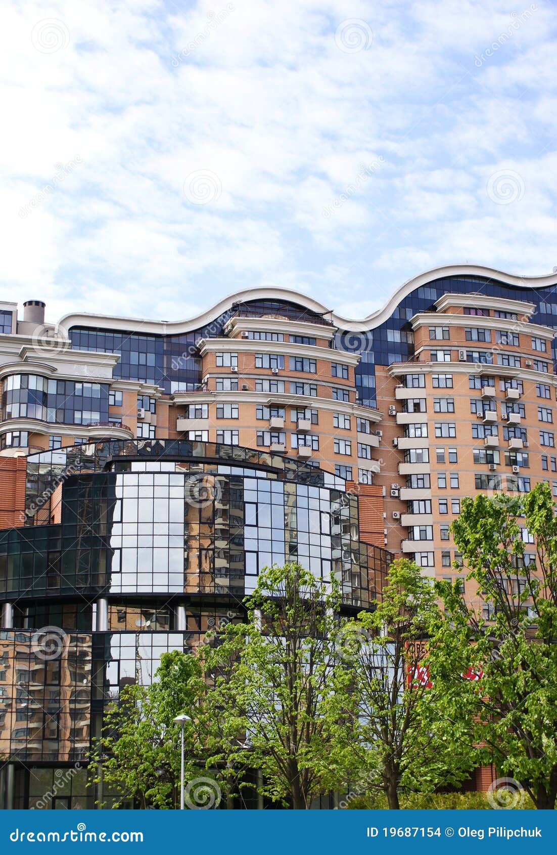 Modern apartment complex stock photo. Image of architecture - 19687154