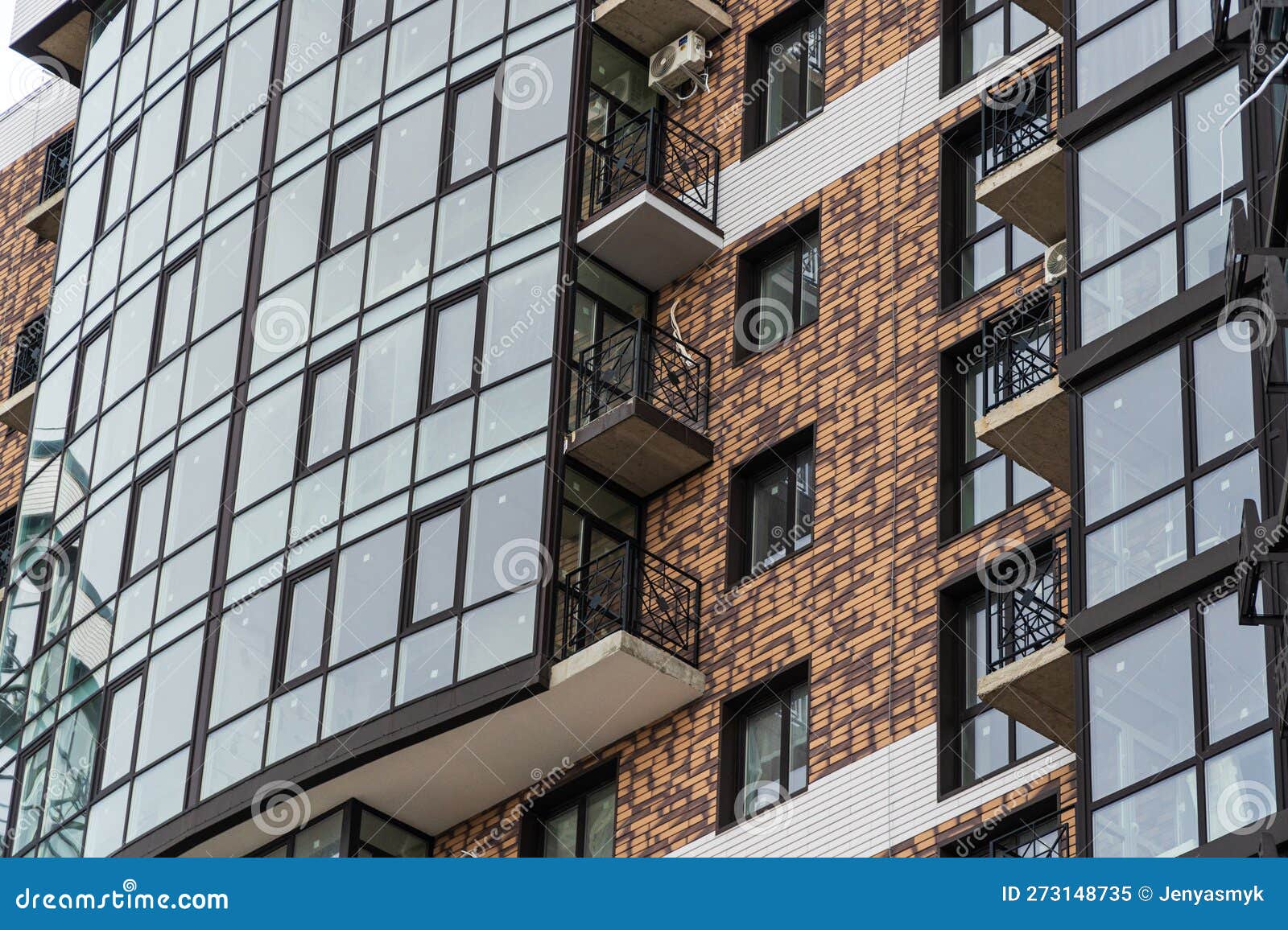 Modern Apartment Complex Exterior. Facade of Modern Multi-storey ...