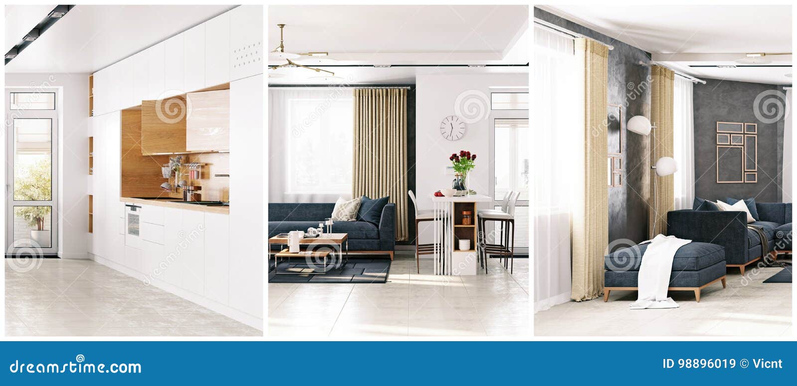 Modern Apartment Composition Set Stock Illustration - Illustration of ...