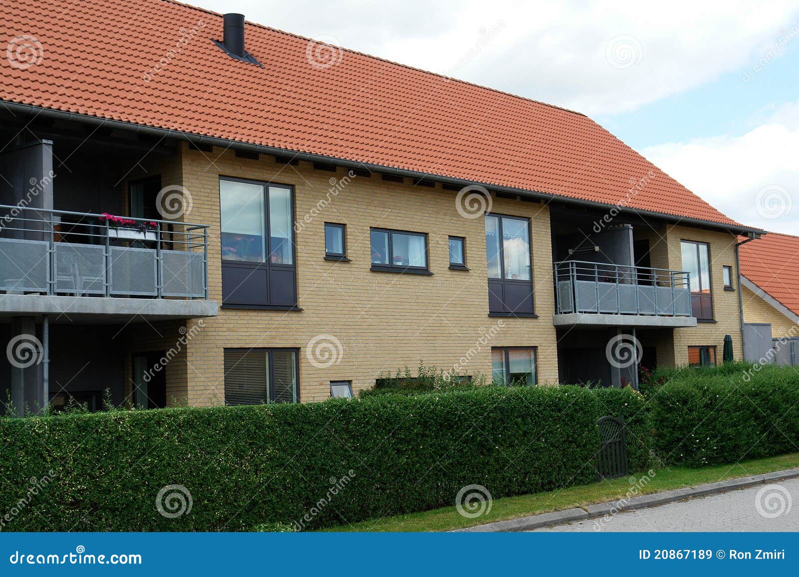 Modern Apartment Condominium Complex Stock Image - Image of grass ...