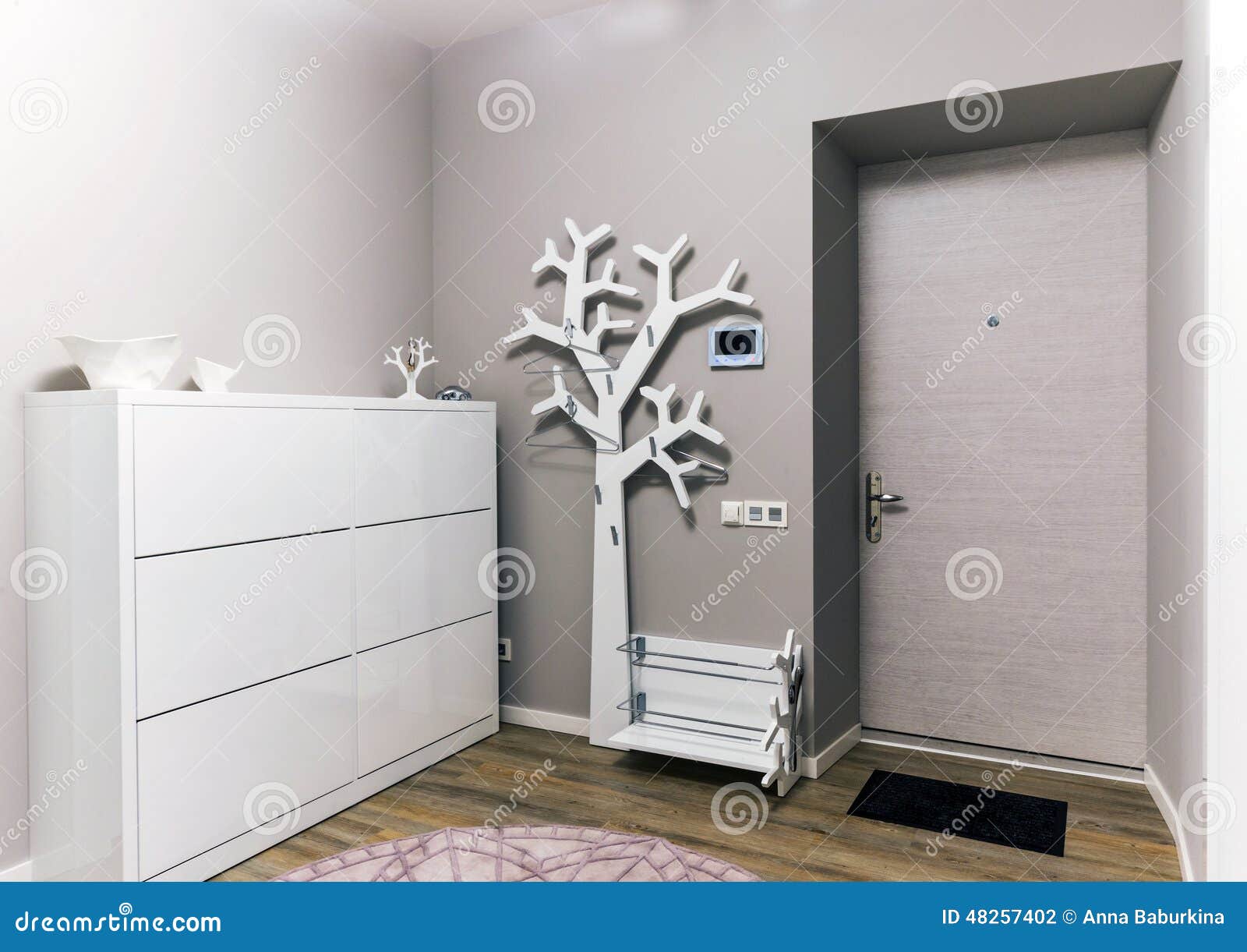 Modern apartment hall stock photo. Image of architecture - 48257402