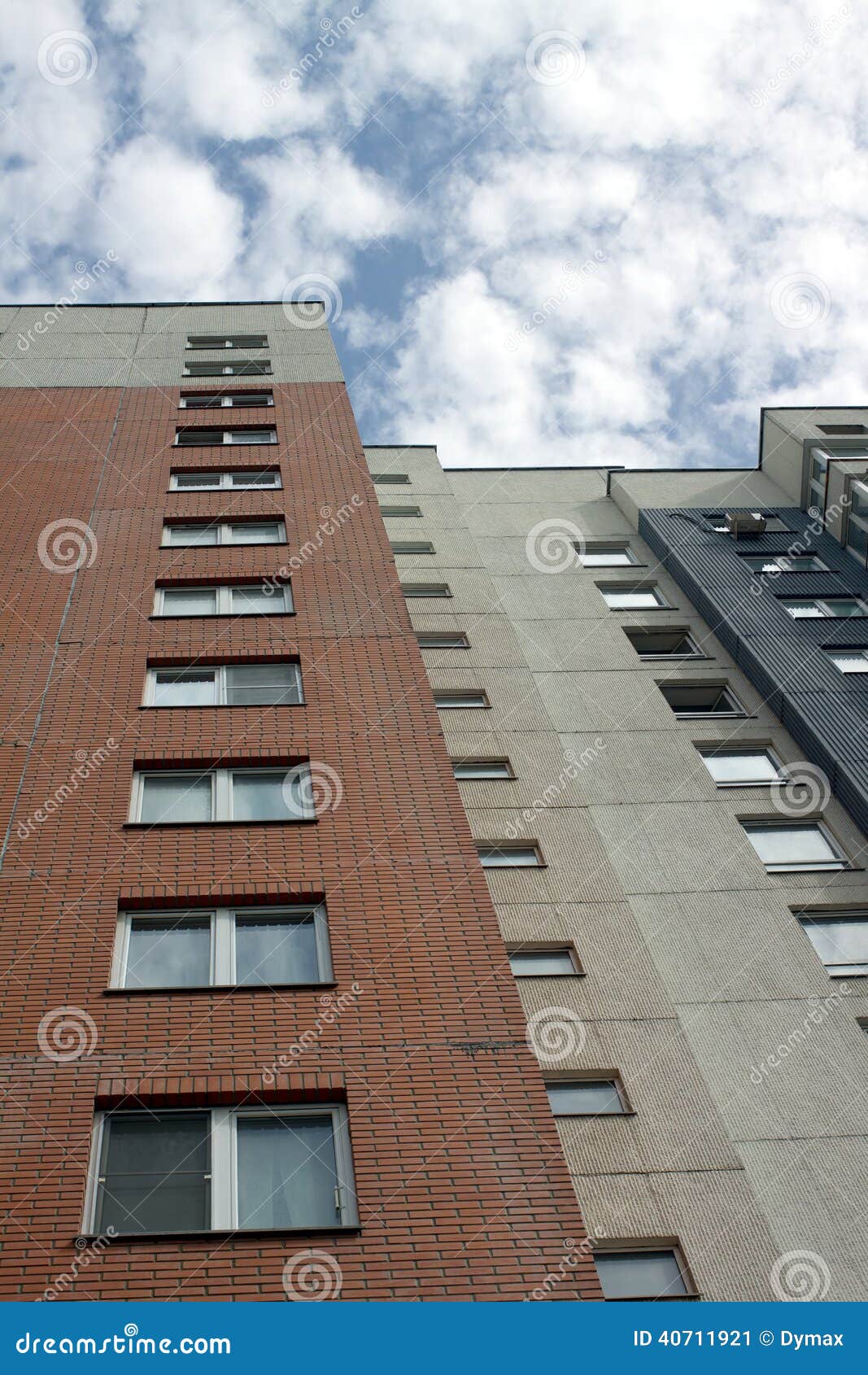 Modern Apartment House, the View from the Bottom Up Stock Image - Image ...