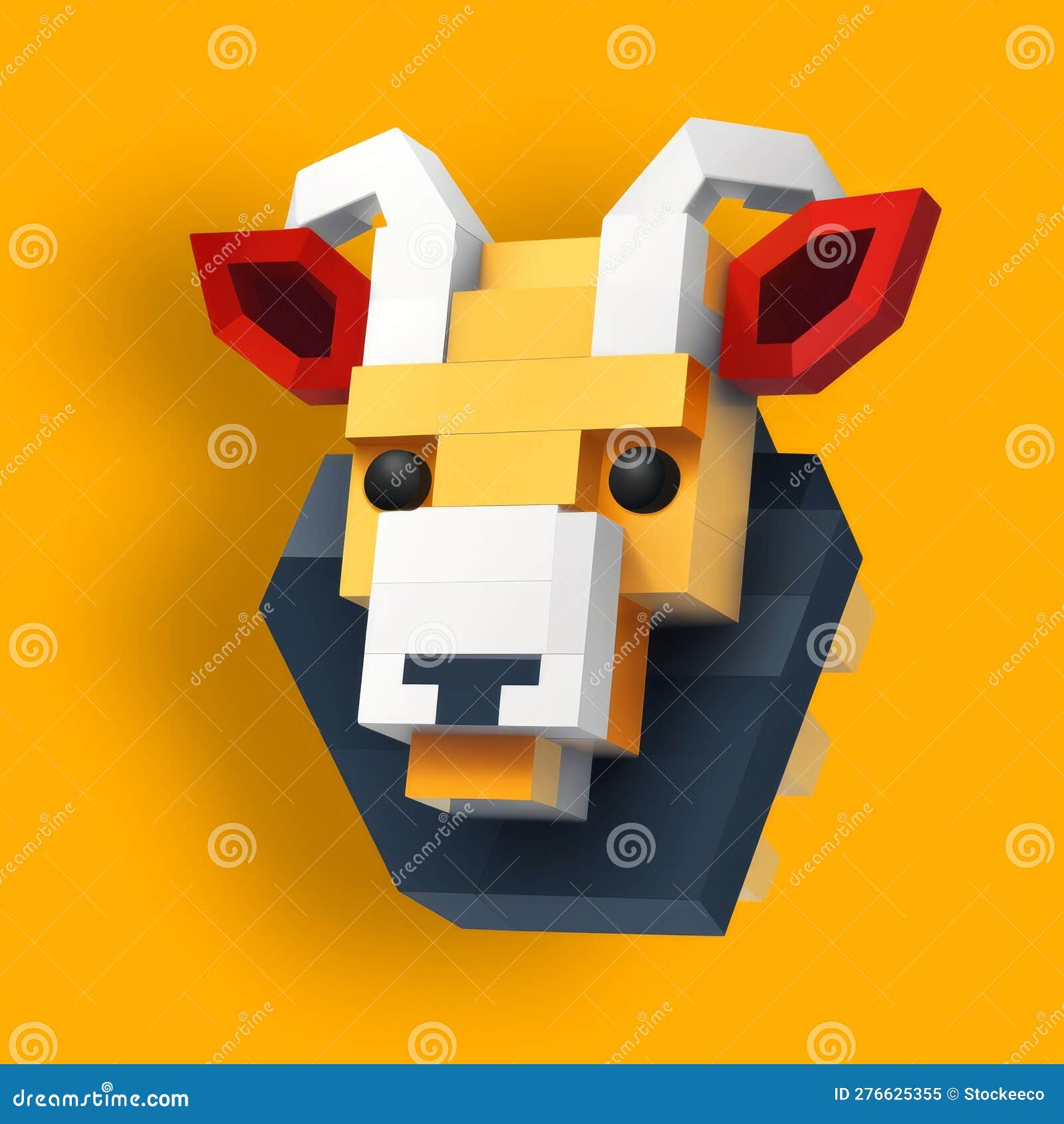 Modern App Logo with Cartoon Goat and Lego Face Stock Illustration ...