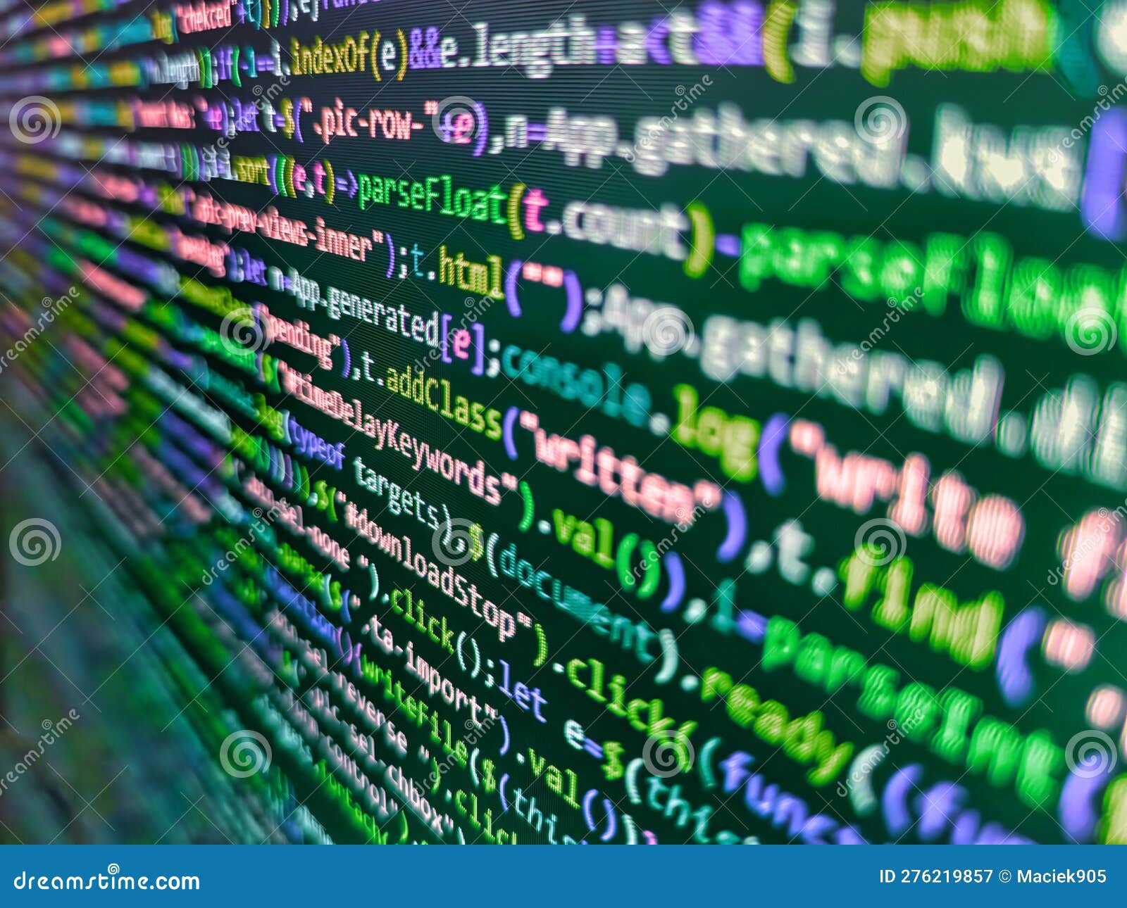 Modern Application Source Abstract Algorithm Concept Programmer Typing New Lines Of Html Code