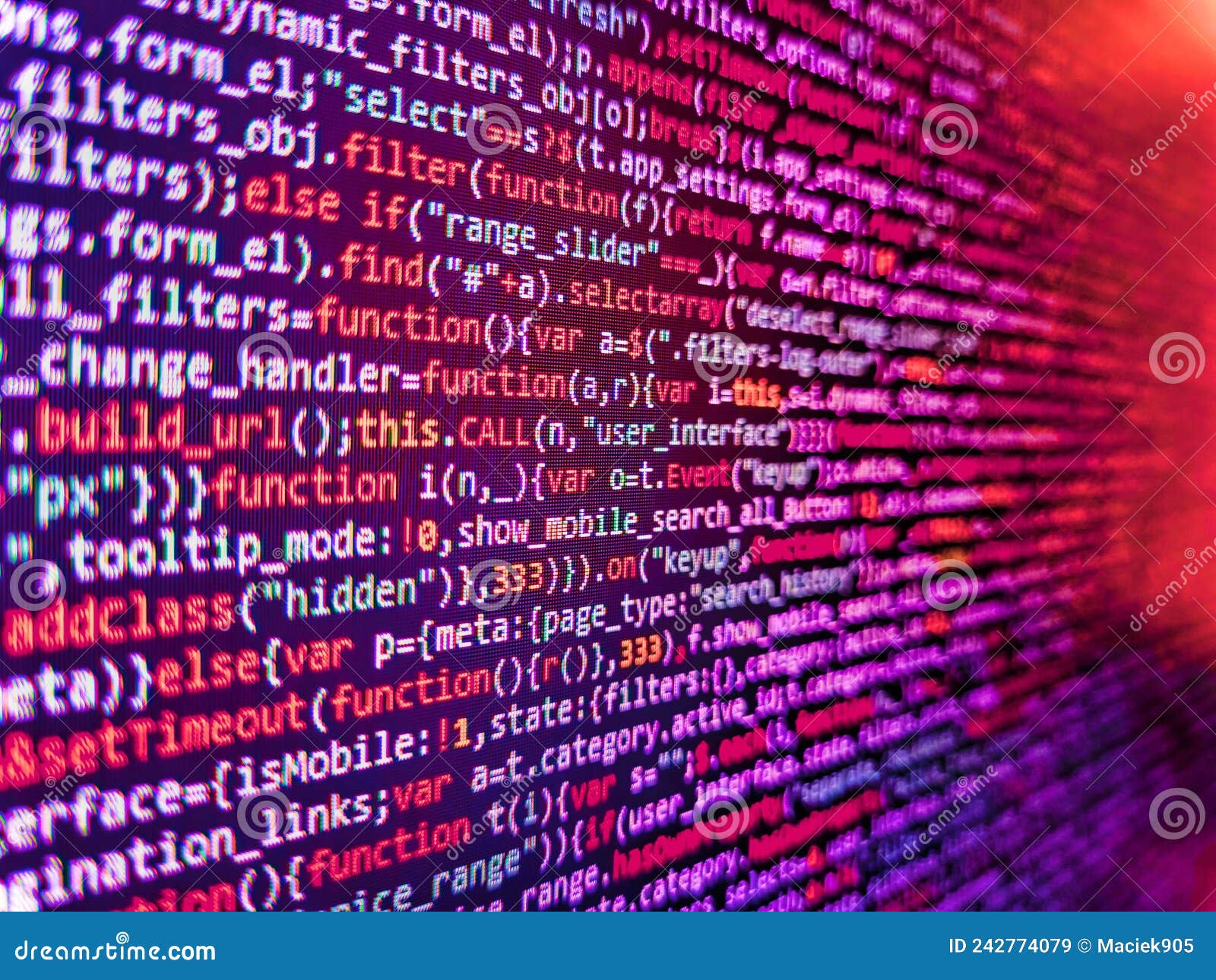 Modern Application Source Abstract Algorithm Concept. Shallow Depth of ...