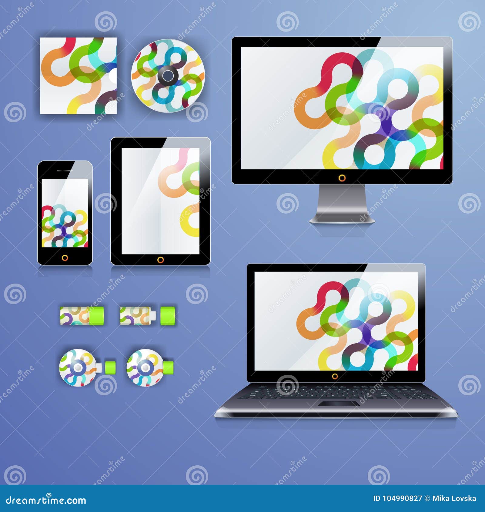 Modern Application Template Design for Corporate Identity. Computer ...