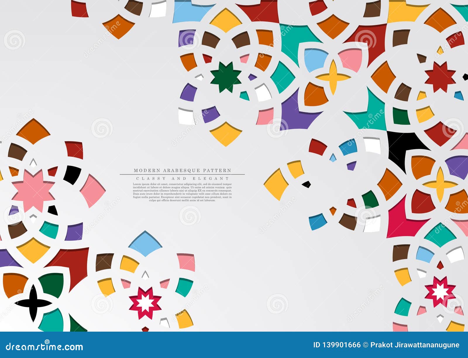 Modern Arabesque Floral Pattern Colorful Texture Background Template ...