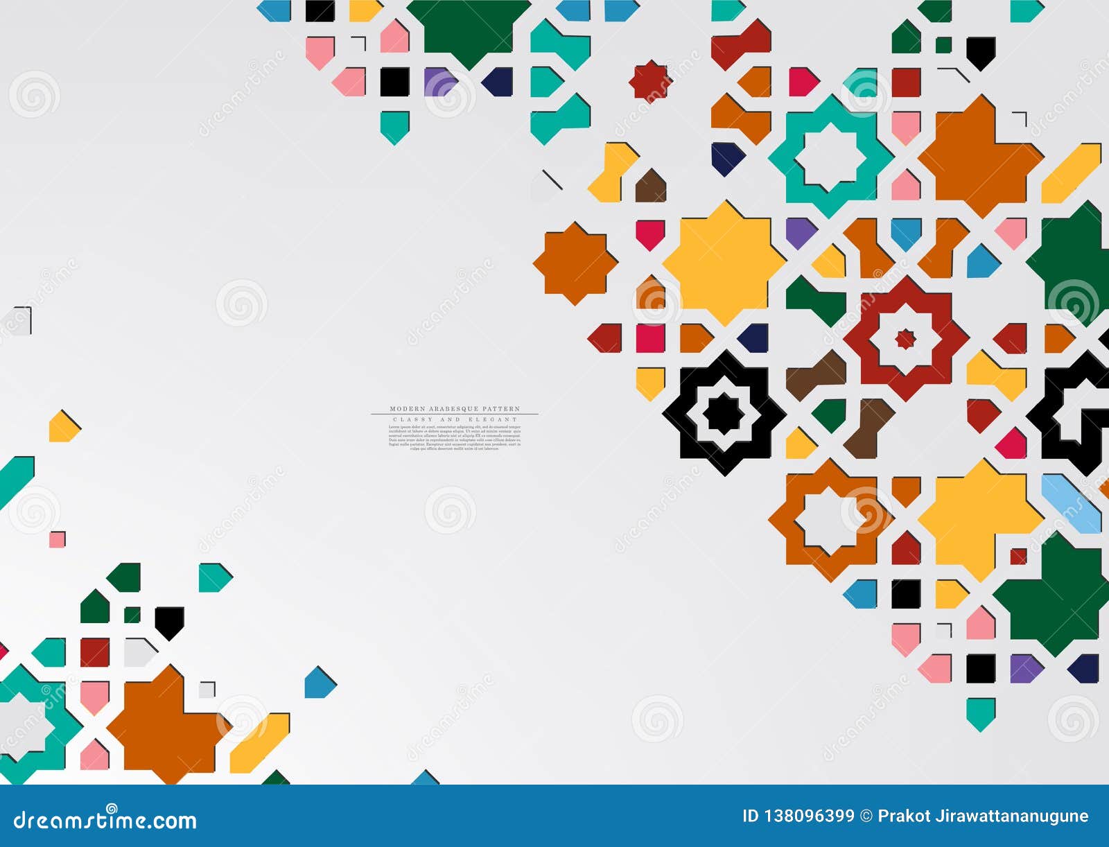 Modern Arabesque Pattern Collection Colorful Arabic Background Template ...