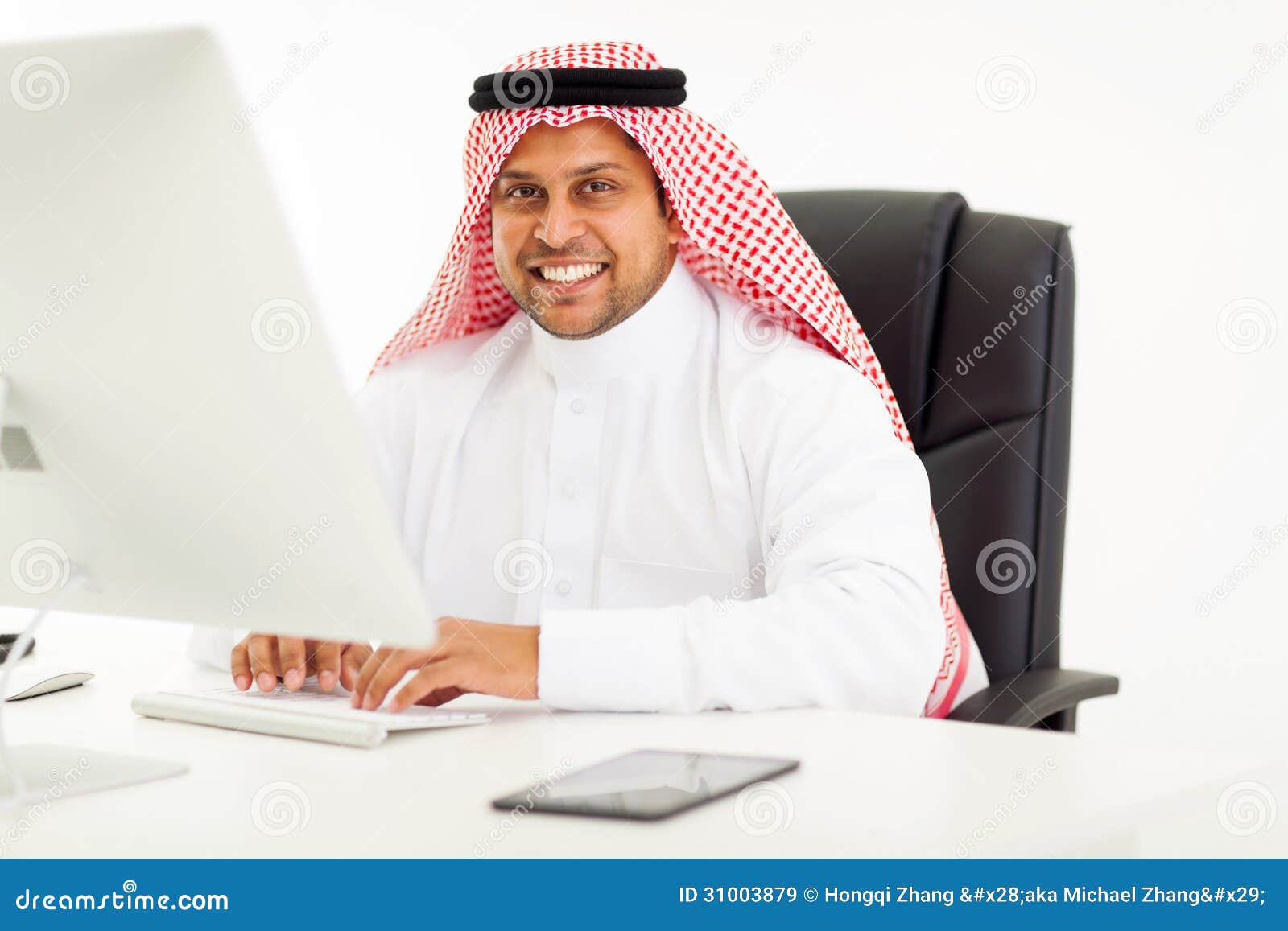 Modern arabic businessman stock image. Image of desk - 31003879