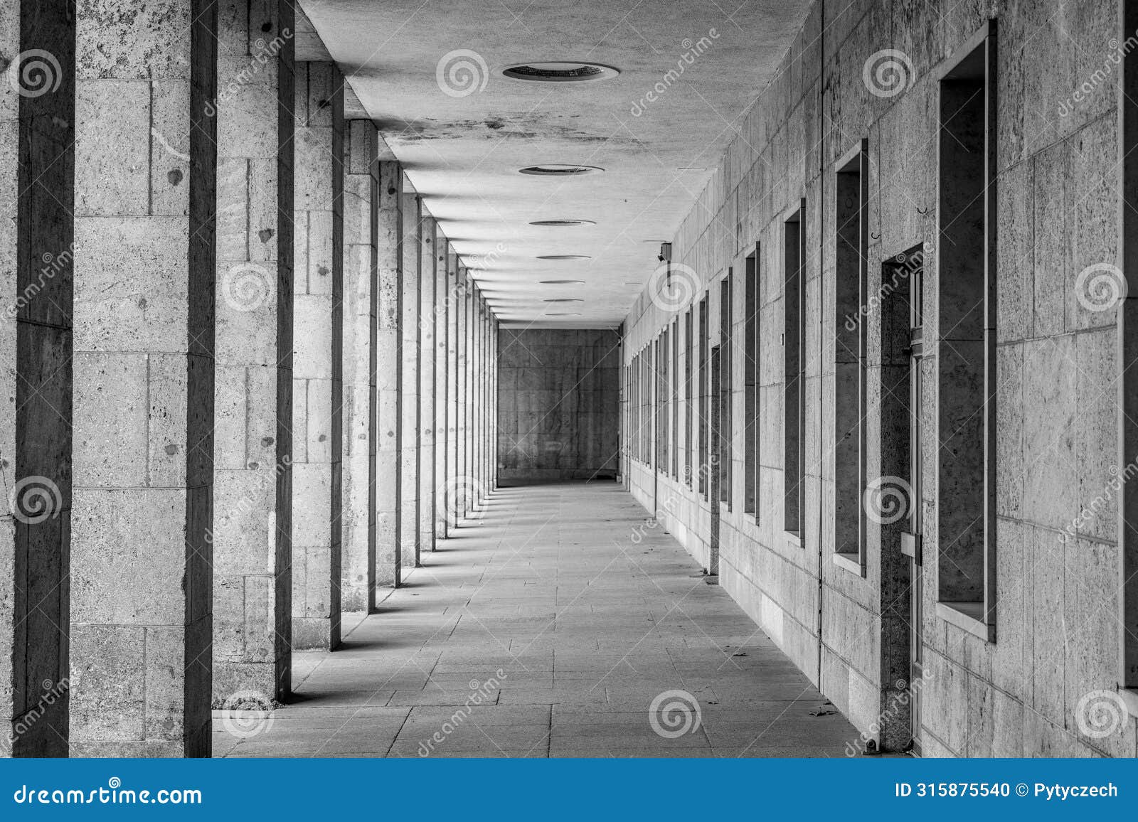 Modern Arcade With Concrete Columns Stock Image | CartoonDealer.com ...