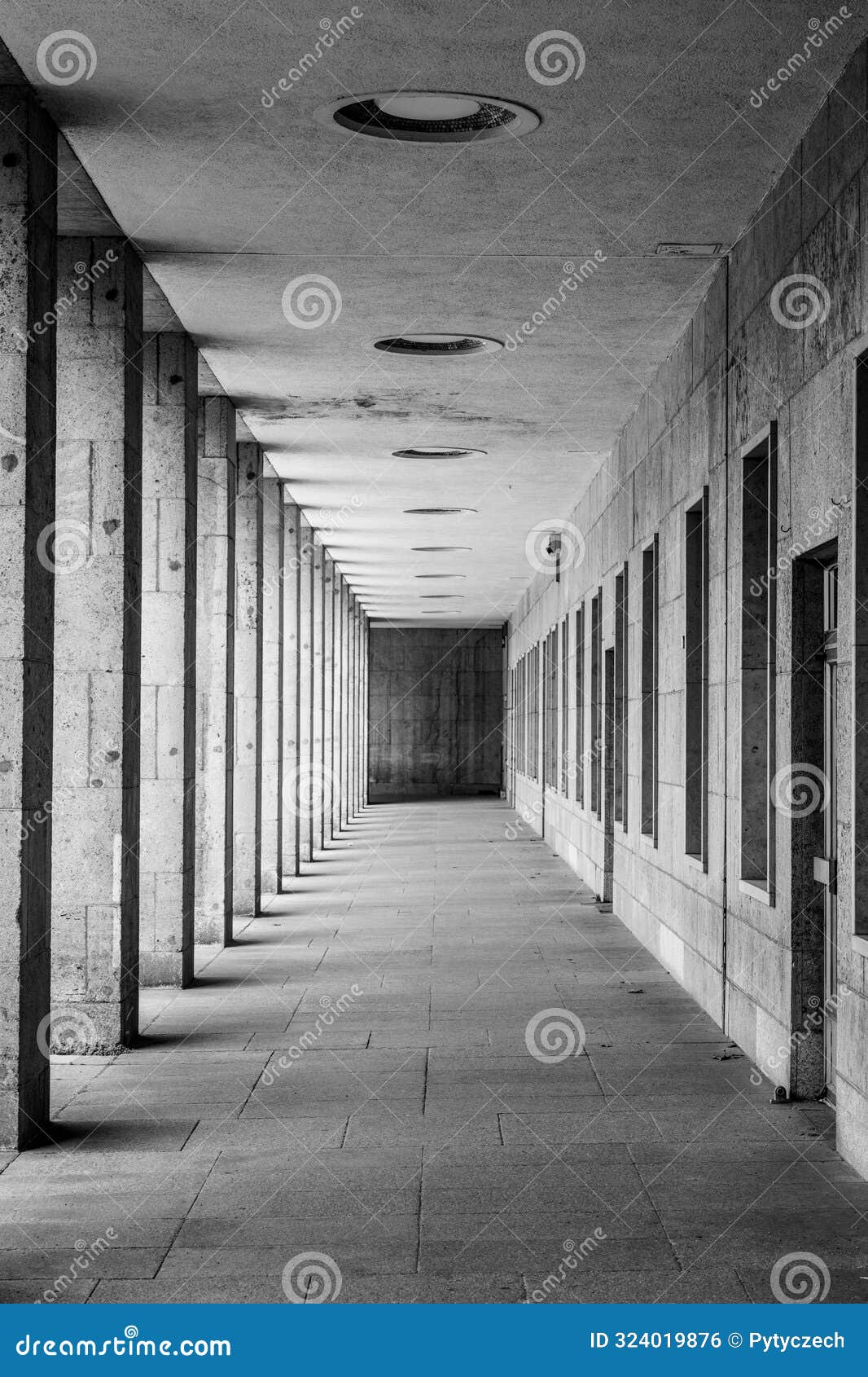 Modern Arcade With Concrete Columns Stock Image | CartoonDealer.com ...