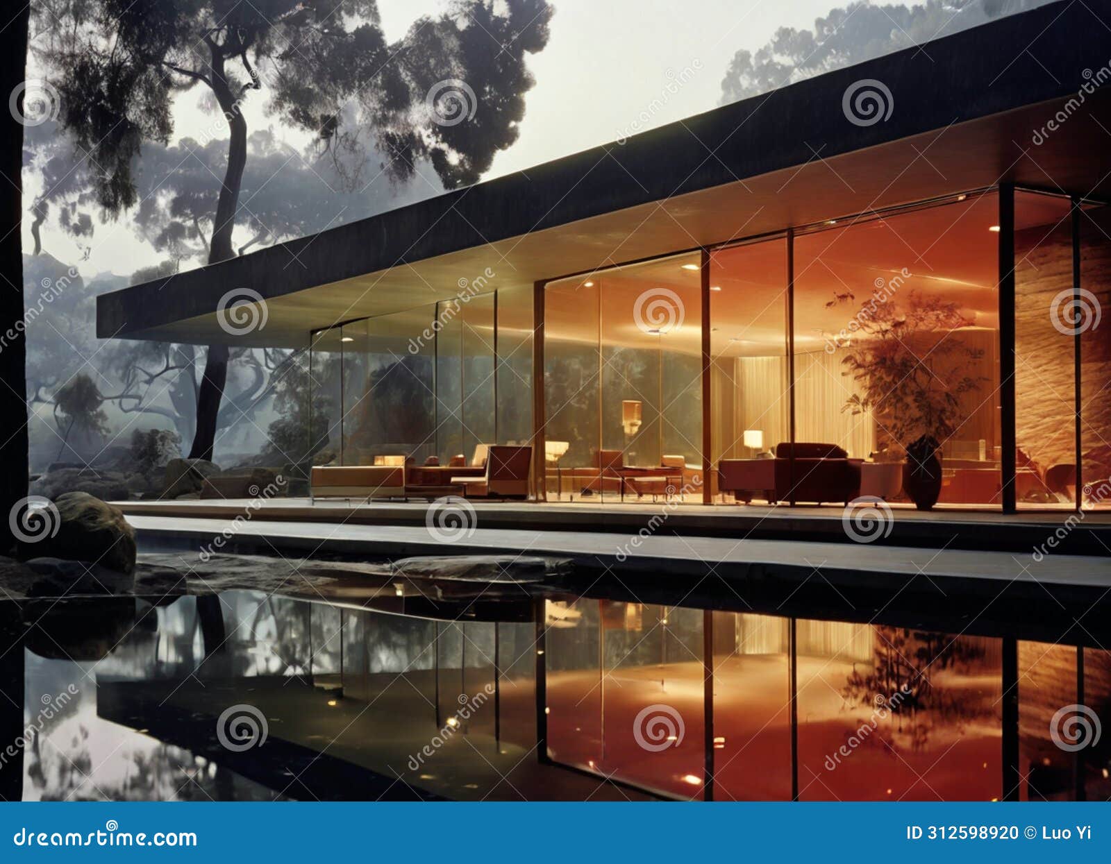 Modern Architectural Building with Large Glass Windows Stock ...