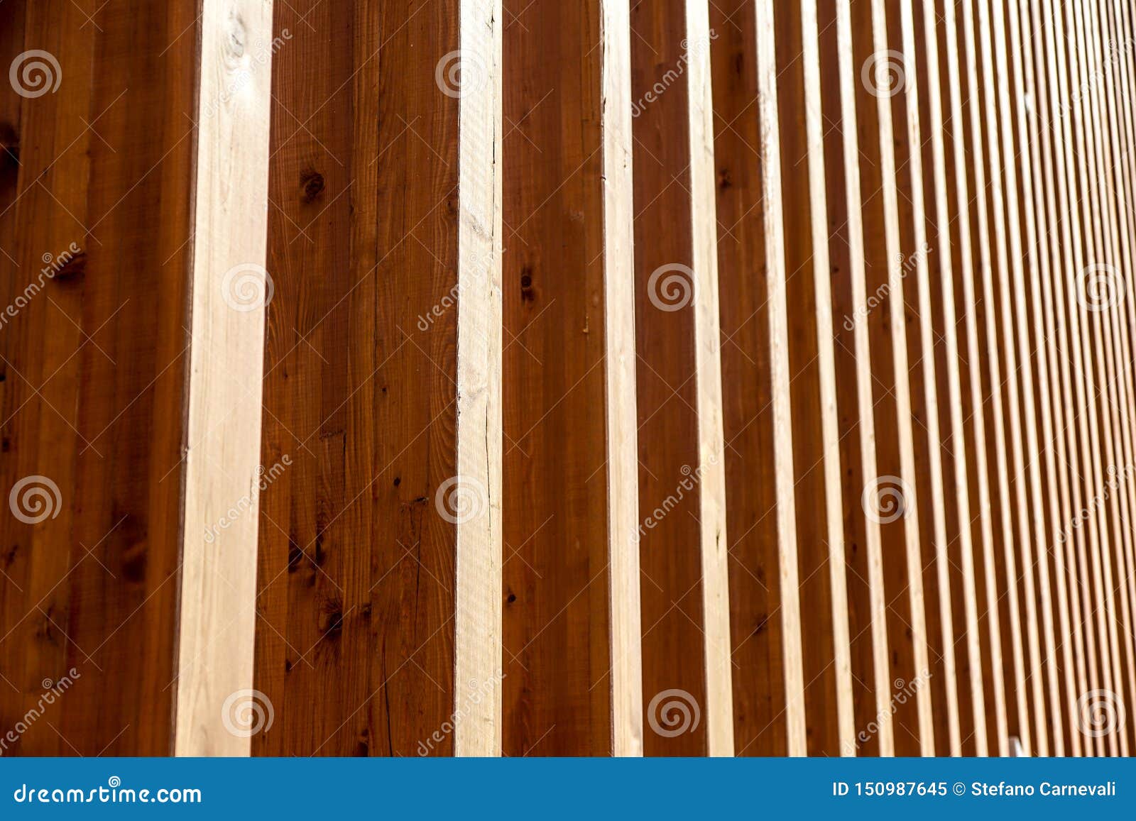Modern Architectural Construction of Wooden Slats with Half-round ...