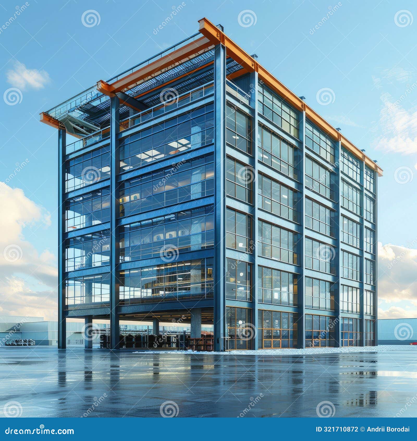 Modern Architectural Design: Concrete and Steel Building. Stock ...