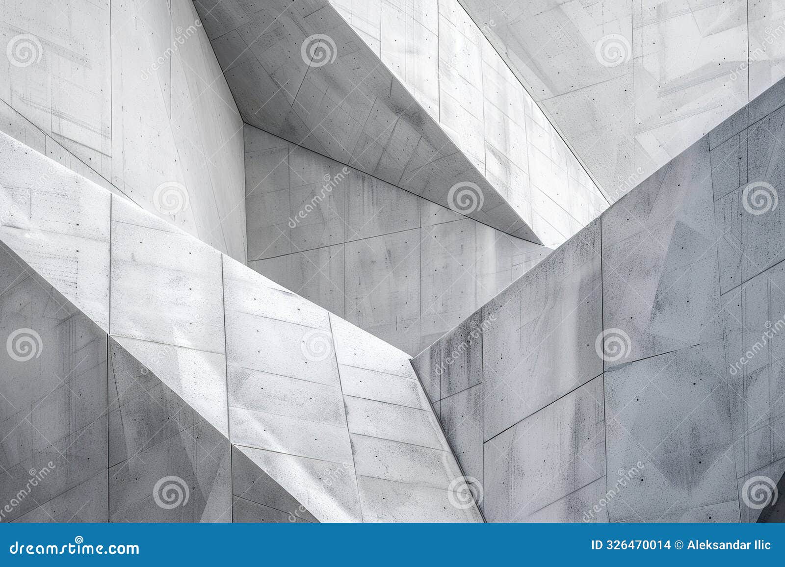 Modern Architectural Design. Concrete Walls, Abstract Patterns and ...