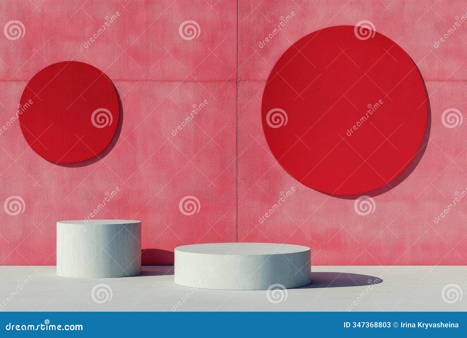 Modern Architectural Design Featuring Bold Red Doors with Circular ...