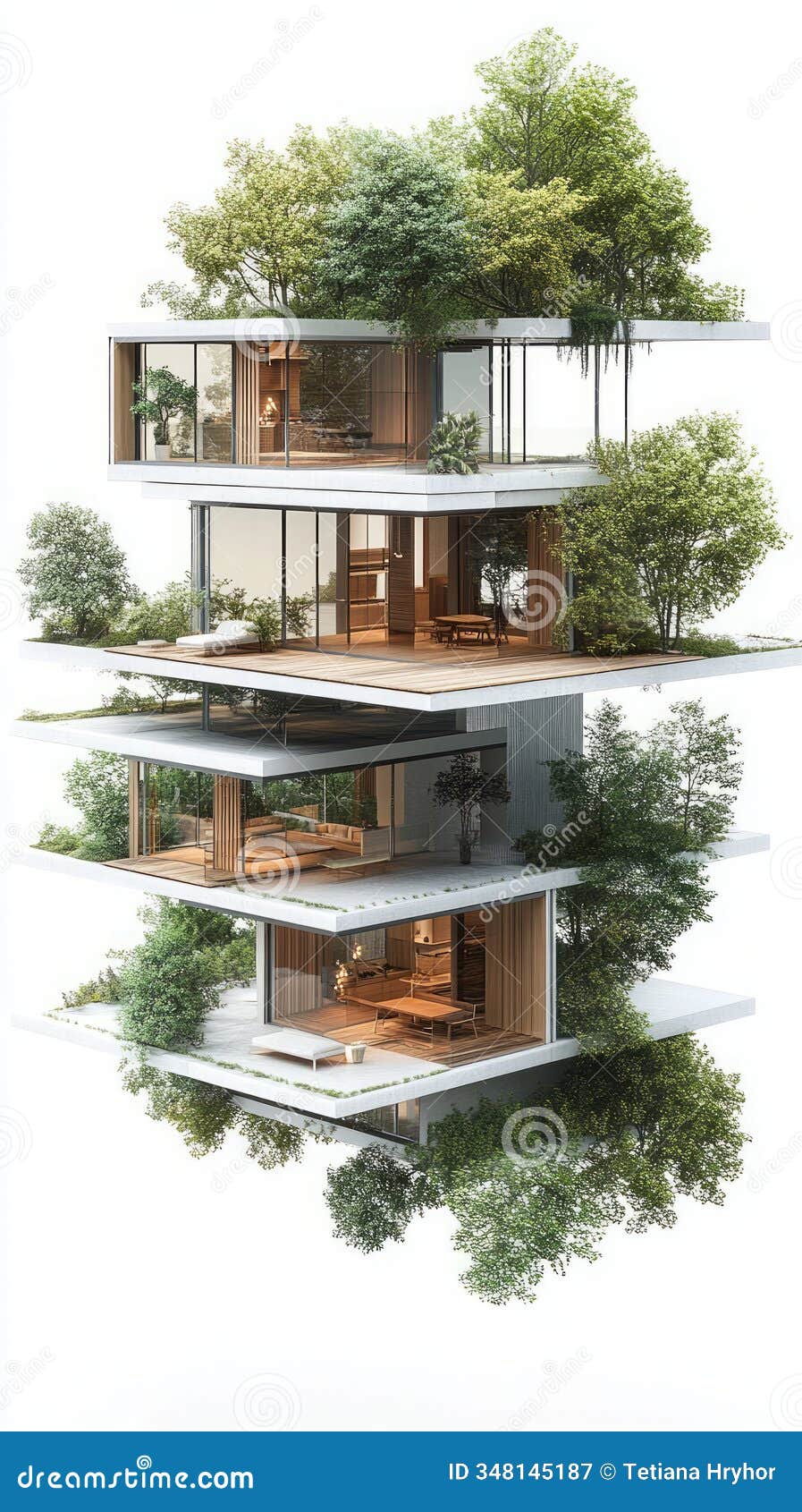 Modern Architectural Design Featuring Multi-level Houses Integrated ...