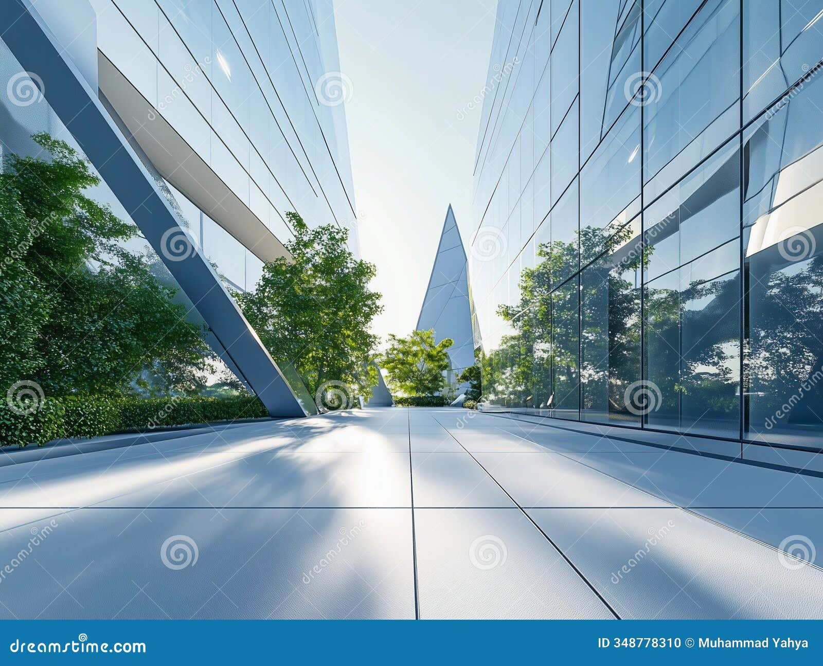 A Modern Architectural Design Featuring Sleek, Angular Buildings with ...