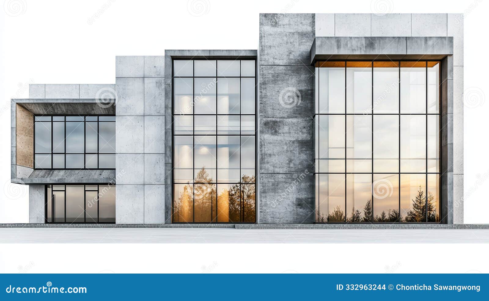 Modern Architectural Design Featuring a Sleek Concrete Structure with ...