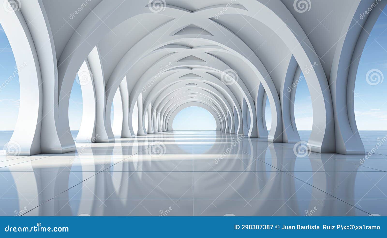 Modern Architectural Design of a White Curved Structure with Reflective ...