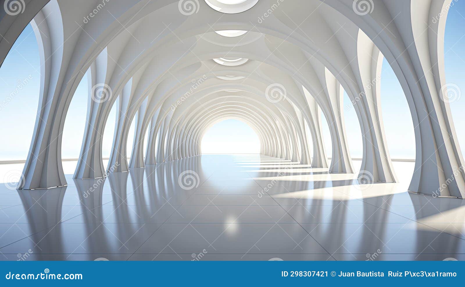Modern Architectural Design of a White Curved Structure with Reflective ...
